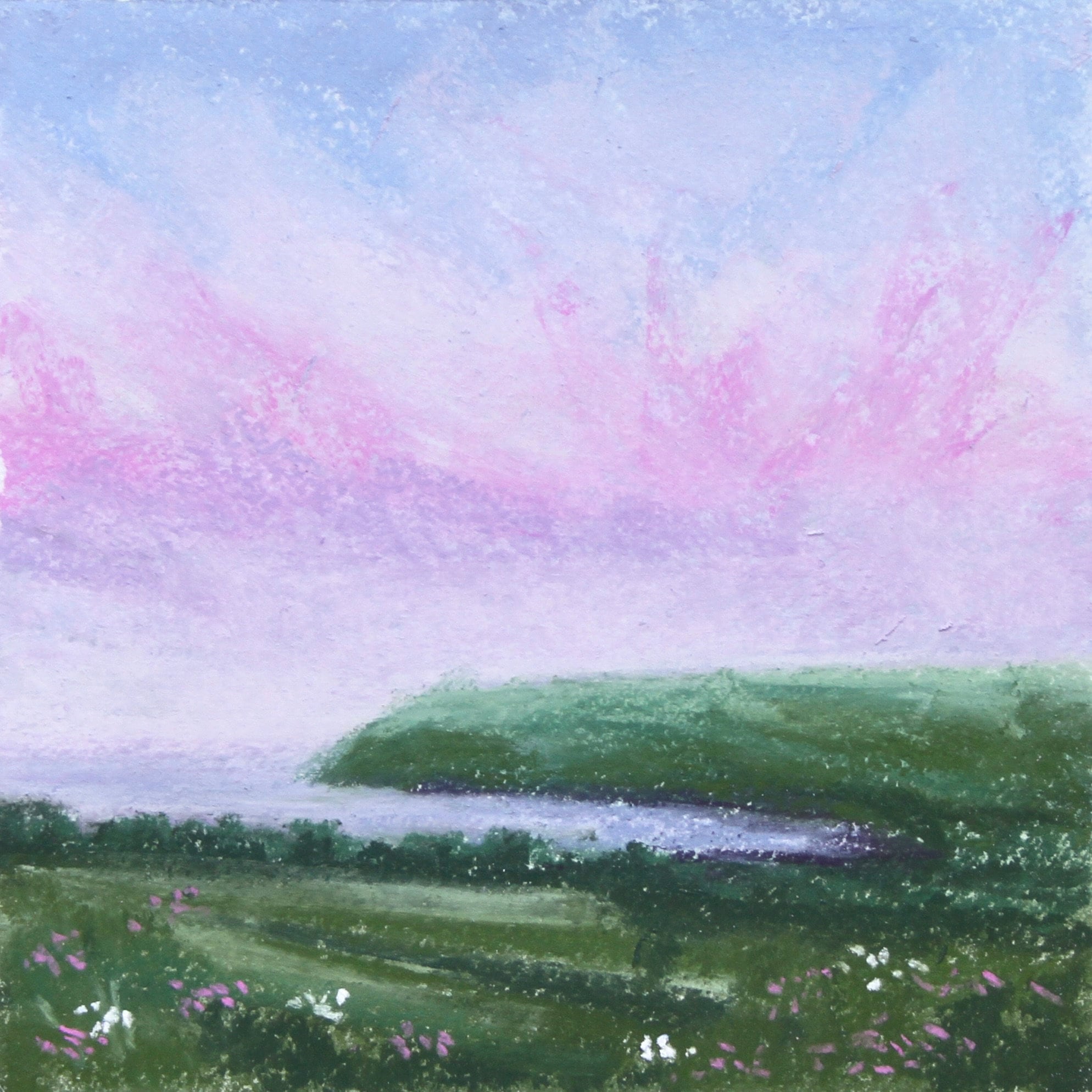 Sunset Over Kingsand, Cornwall - Pastel on Paper, Original Landscape ...