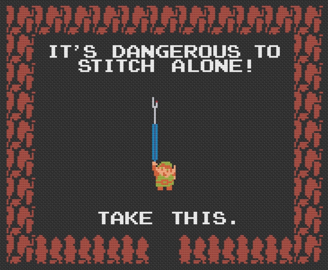 Cross Stitch PDF Pattern: It's Dangerous to Stitch Alone! - Etsy