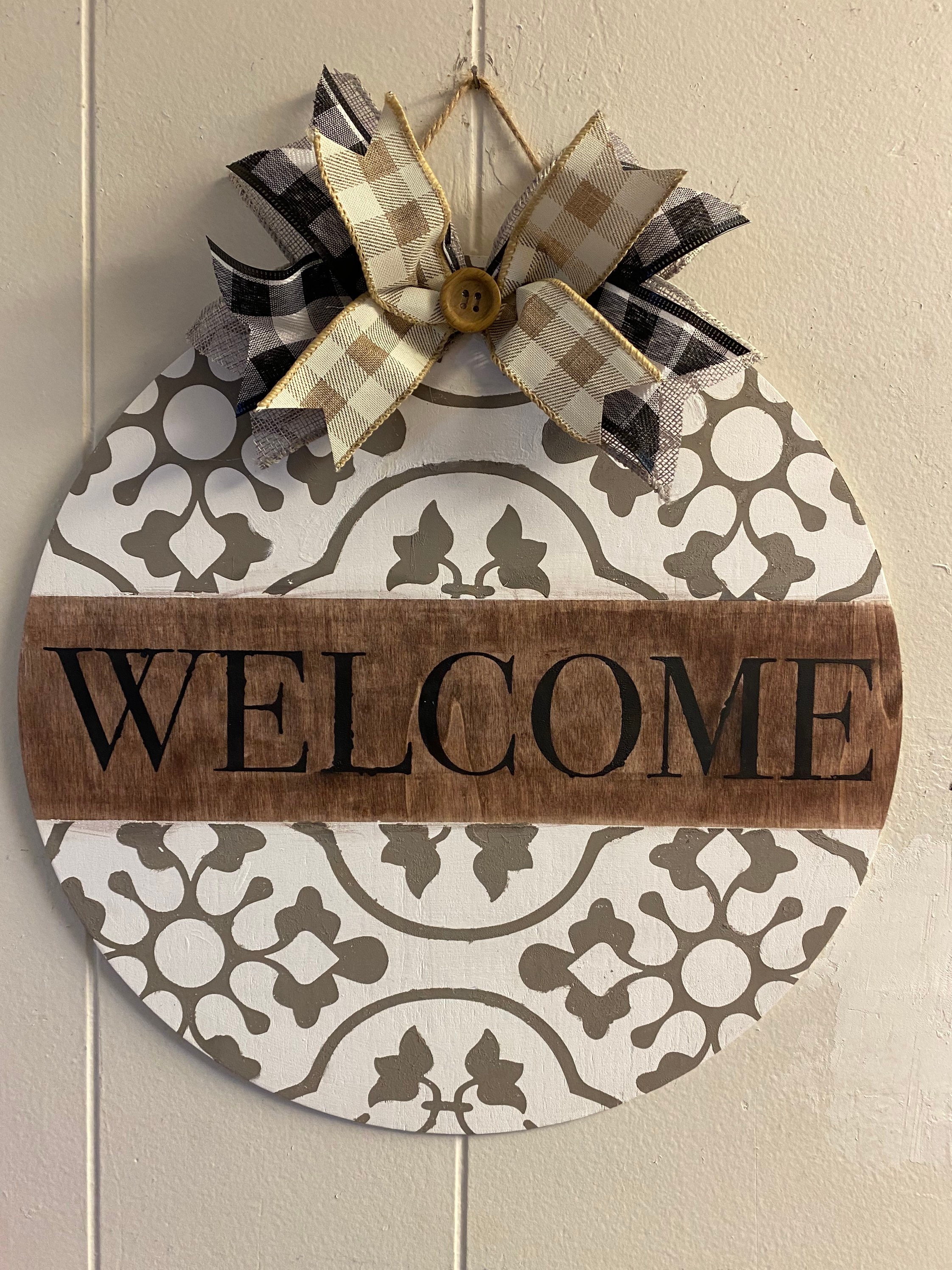 Round Welcome Door Hanger, Welcome, Farm House, Home Decor - Etsy