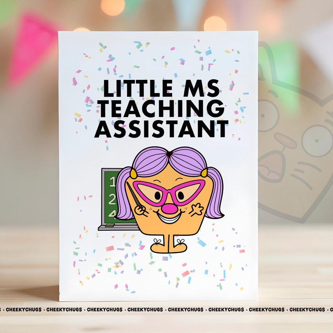 Teaching Assistant Card for Her Ideas Women's Miss Thank You Teacher ...