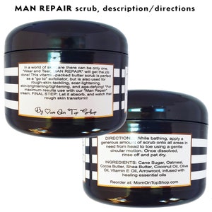 Save Big! Man Repair - Scrub+cream - Rich Wholesome Organic/vegan Face ...