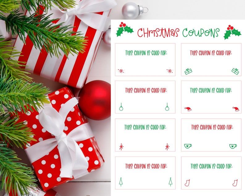 Christmas Coupons (instant Digital Download) - Etsy