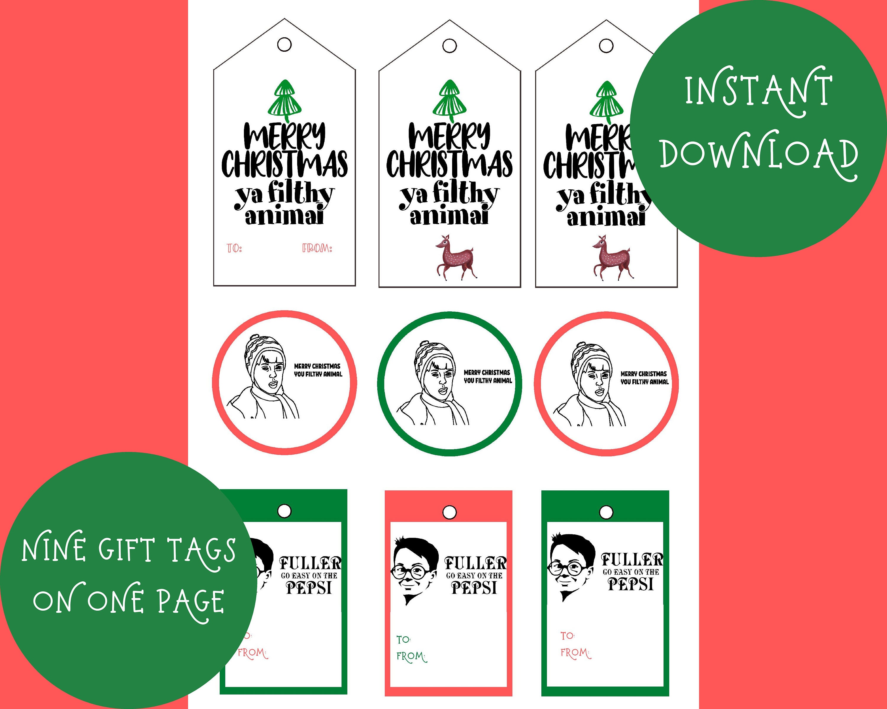 Home Alone Christmas Gift Tags (printable Instant Download) - Etsy