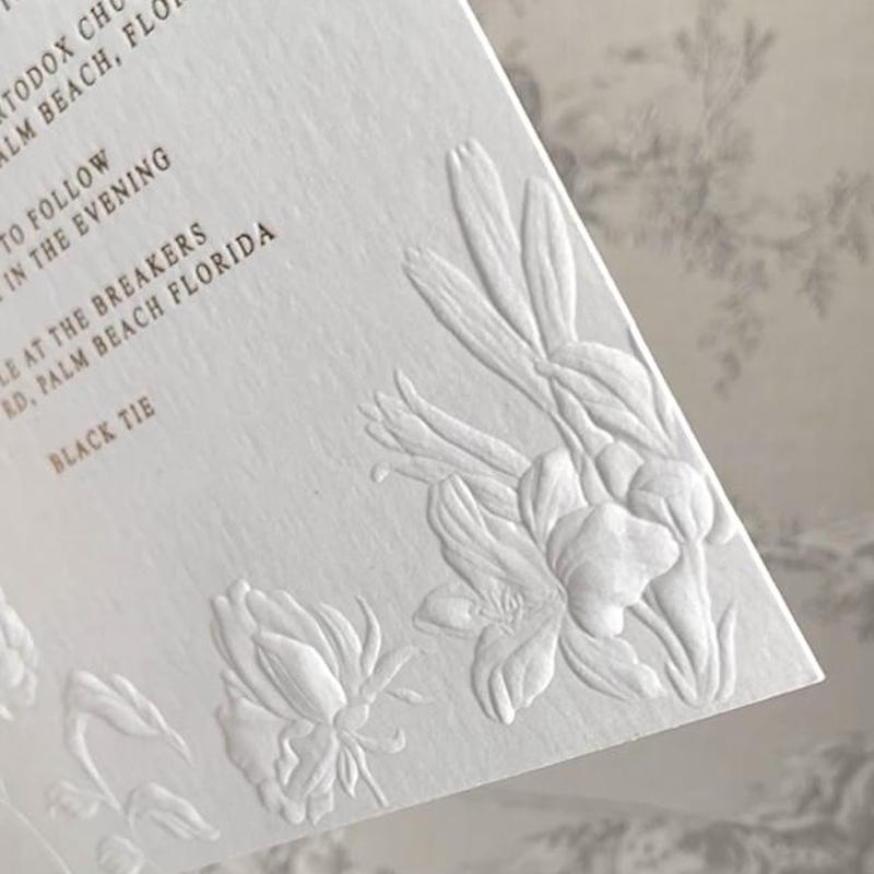 Embossed Wedding Invitations - Etsy