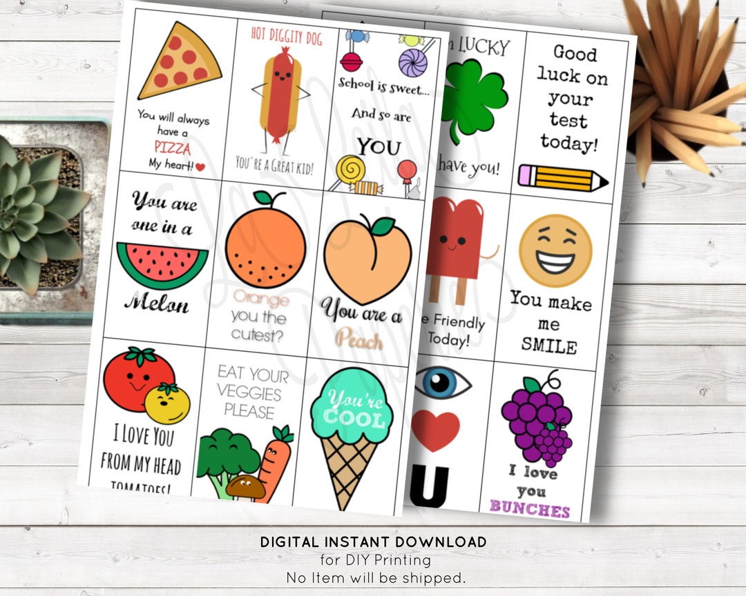 Back to School Lunchbox Notes~ Clean Simple Lunchbox Cards~small Lunch ...