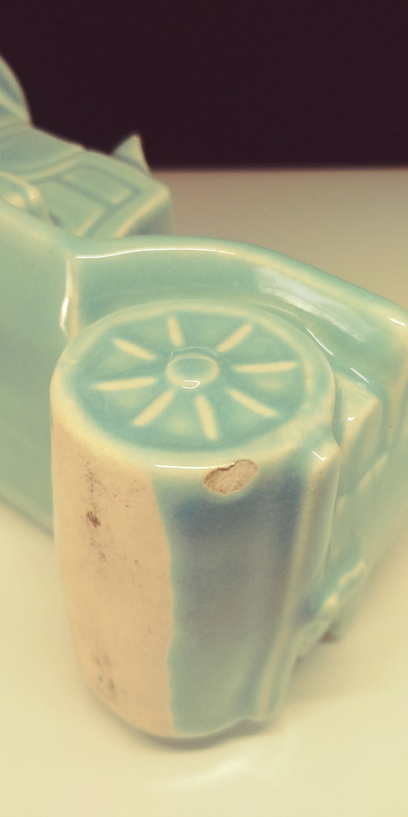 Vintage Ceramic Car Planter Blue - Etsy