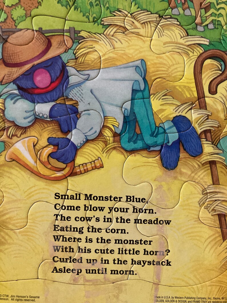 Vintage 1993 Golden Sesame Street Grover Puzzle - Etsy