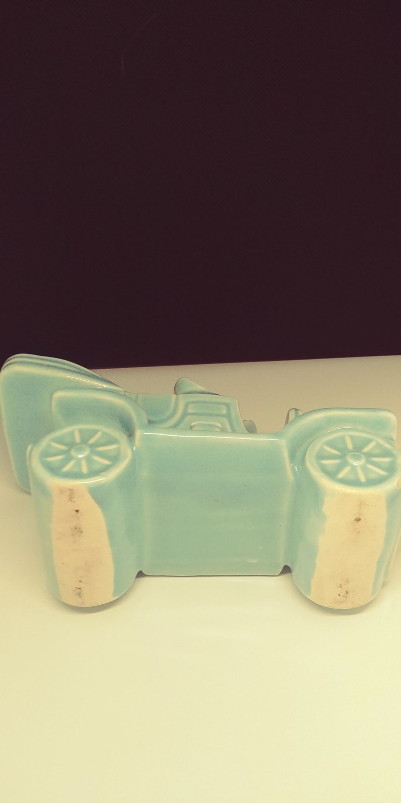 Vintage Ceramic Car Planter Blue - Etsy