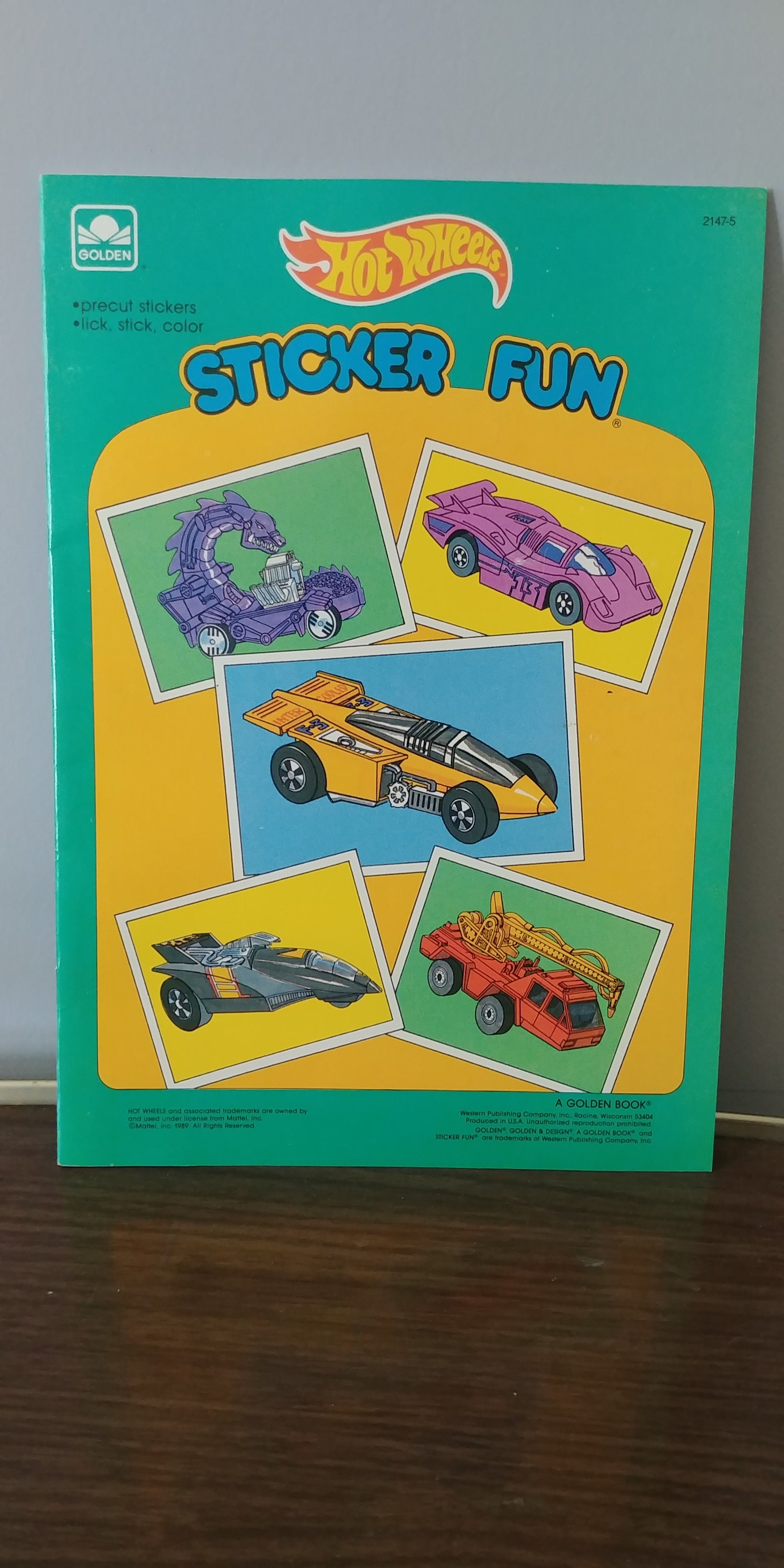 Vintage 1989 Hot Wheels Mattel Golden Book Sticker Fun Book - Etsy