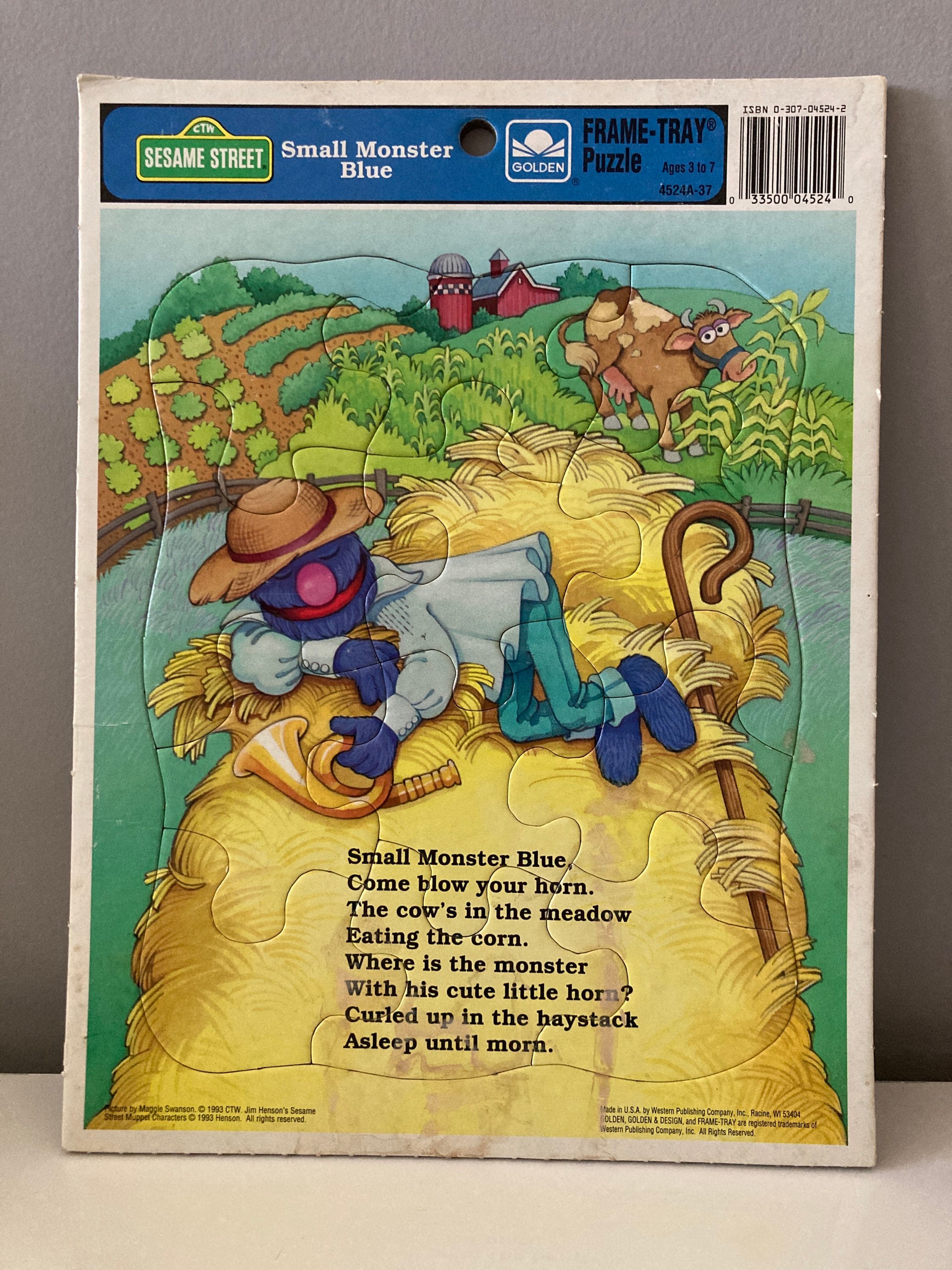 Vintage 1993 Golden Sesame Street Grover Puzzle - Etsy