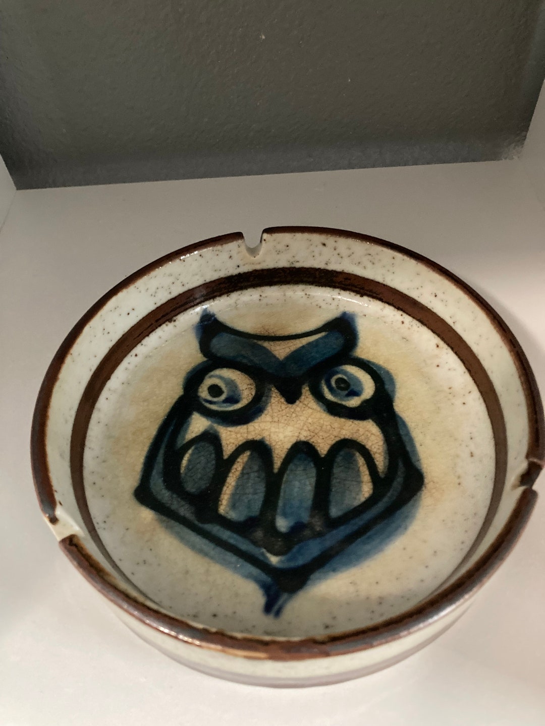 Vintage Pottery Ceramic Owl Ashtray - Etsy