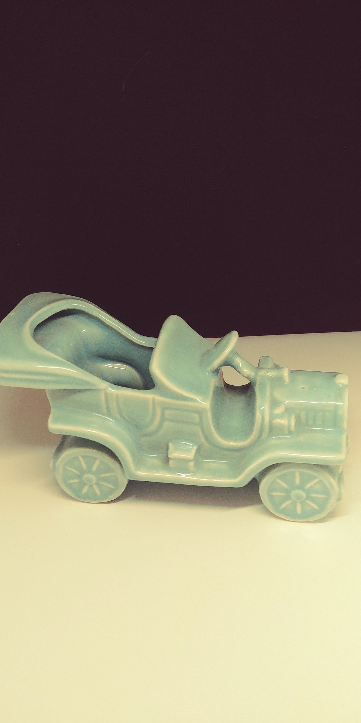 Vintage Ceramic Car Planter Blue - Etsy