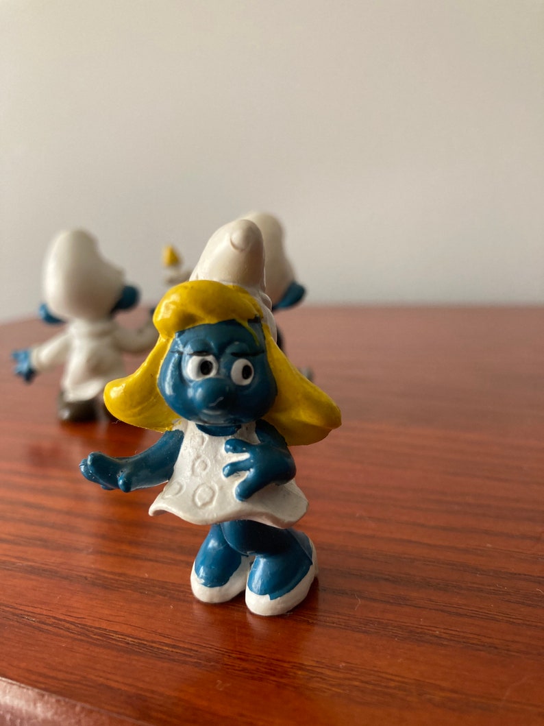 Vintage 1970s PVC Smurf Figures Smurfette Golfer | Etsy