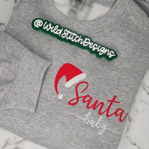 Santa Baby Sweatshirt, Embroidered Christmas Sweatshirt, Holiday ...