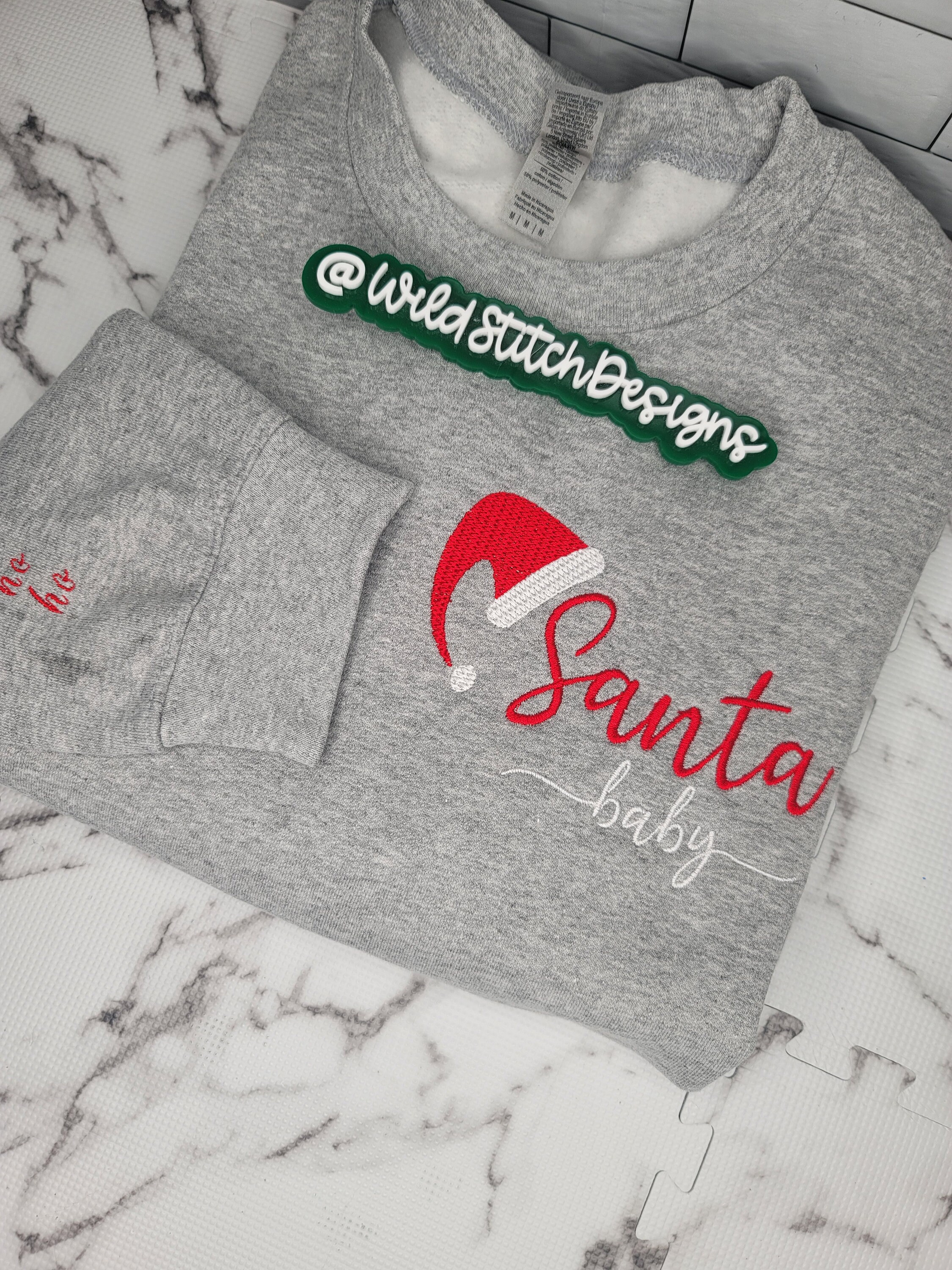 Santa Baby Sweatshirt Embroidered Christmas Sweatshirt - Etsy