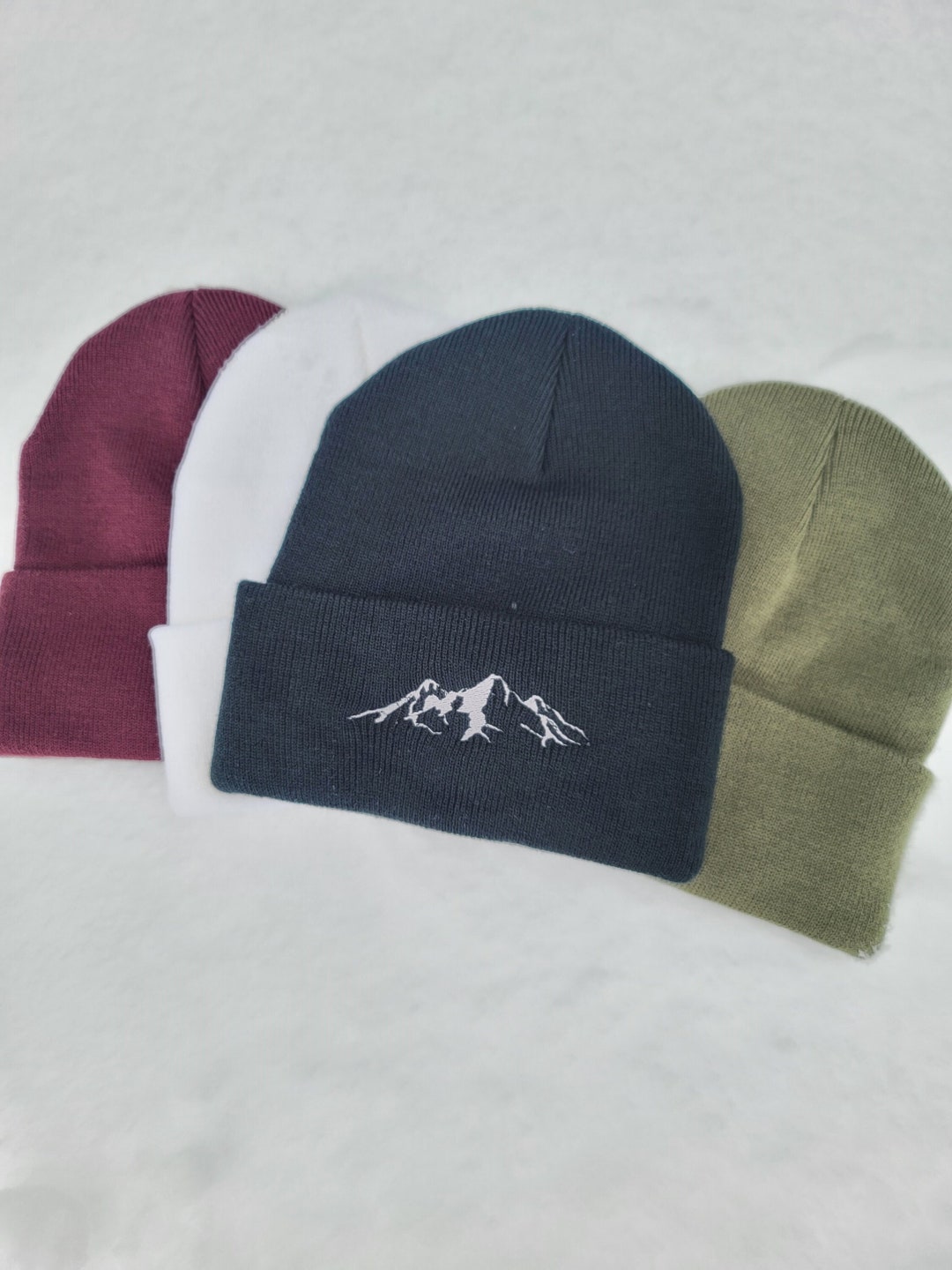 Embroidered Beanie, Mountain Beanie, Winter Beanie, Embroidered Hat ...