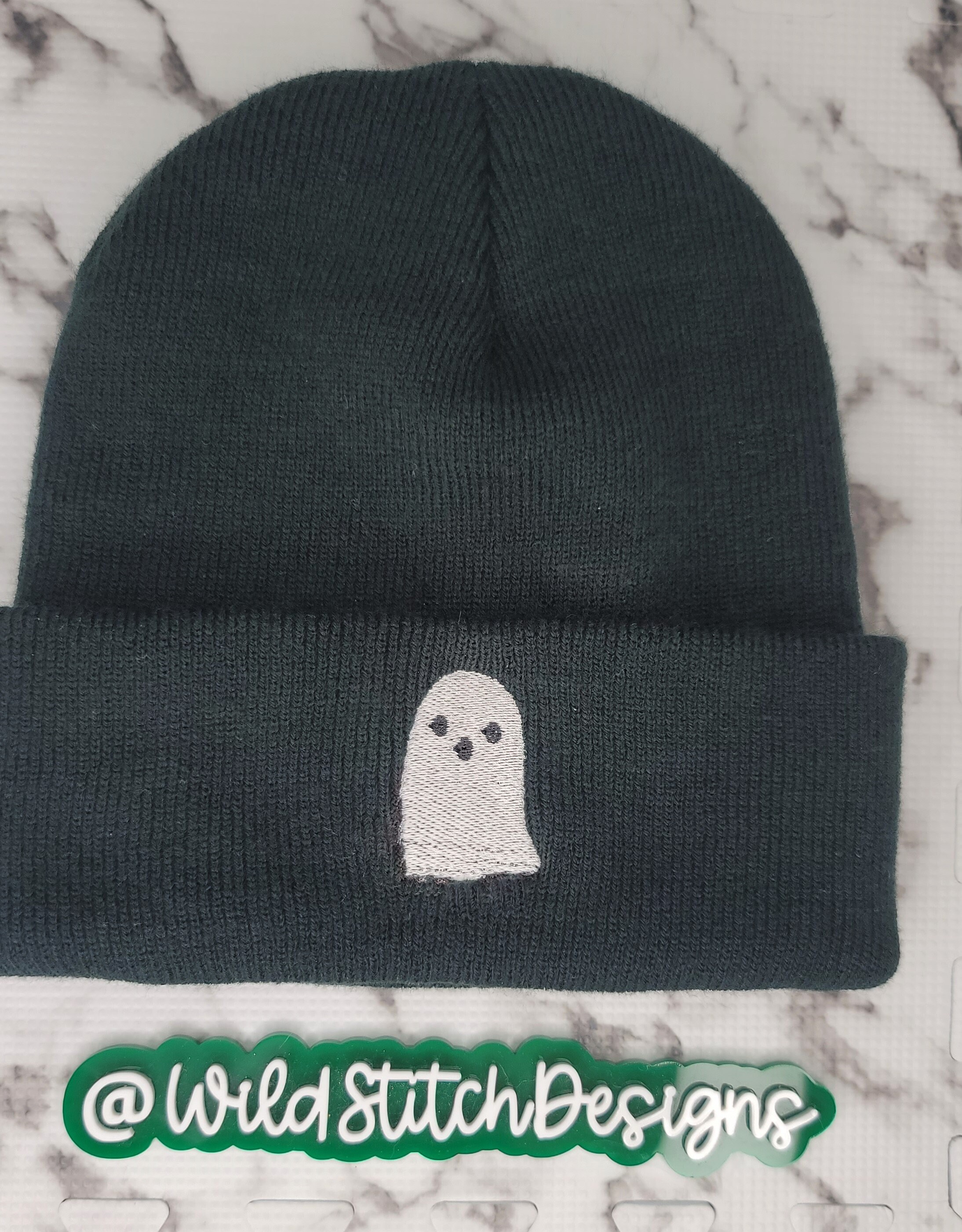 Bat Beanie Ghost Beanie Halloween Beanie Embroidered - Etsy