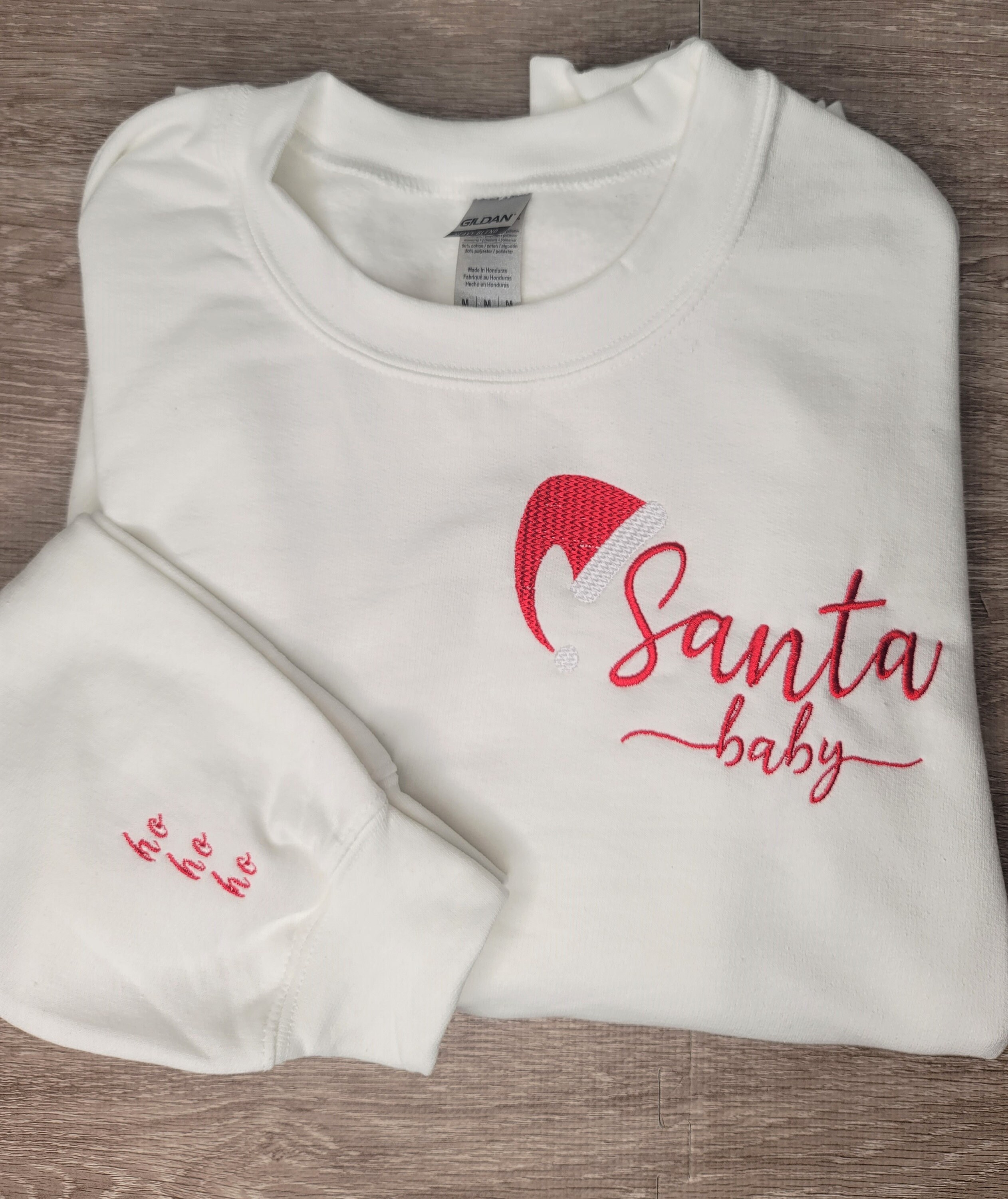 Santa Baby Sweatshirt Embroidered Christmas Sweatshirt - Etsy