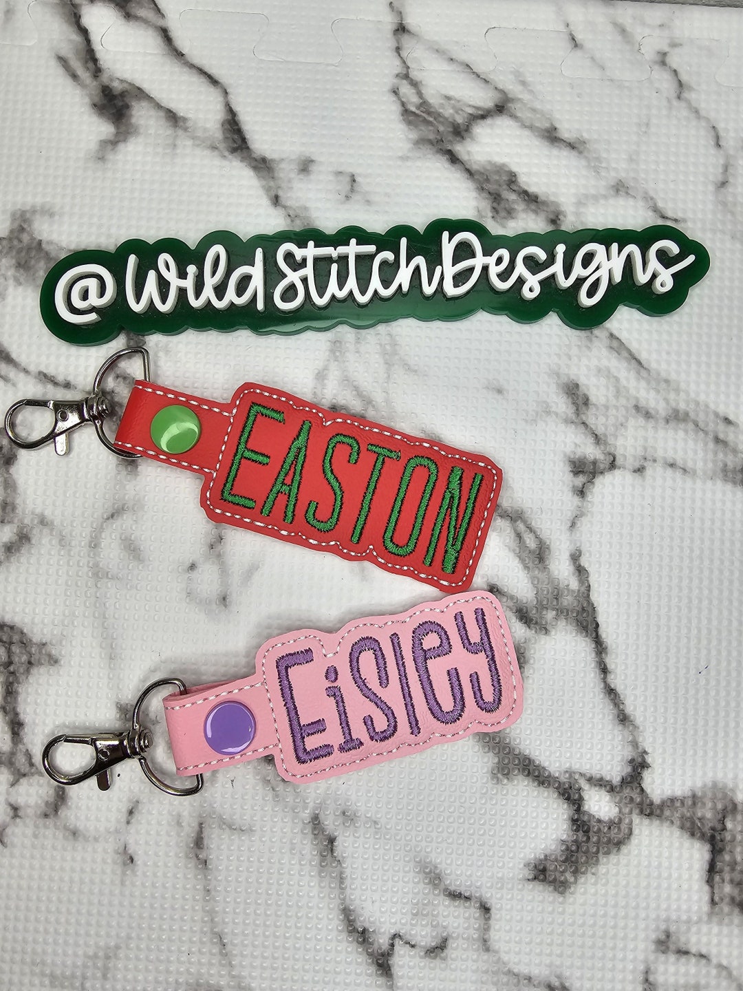 Custom Name Keychain, Personalized Keychain, Embroidered Name Keychain ...