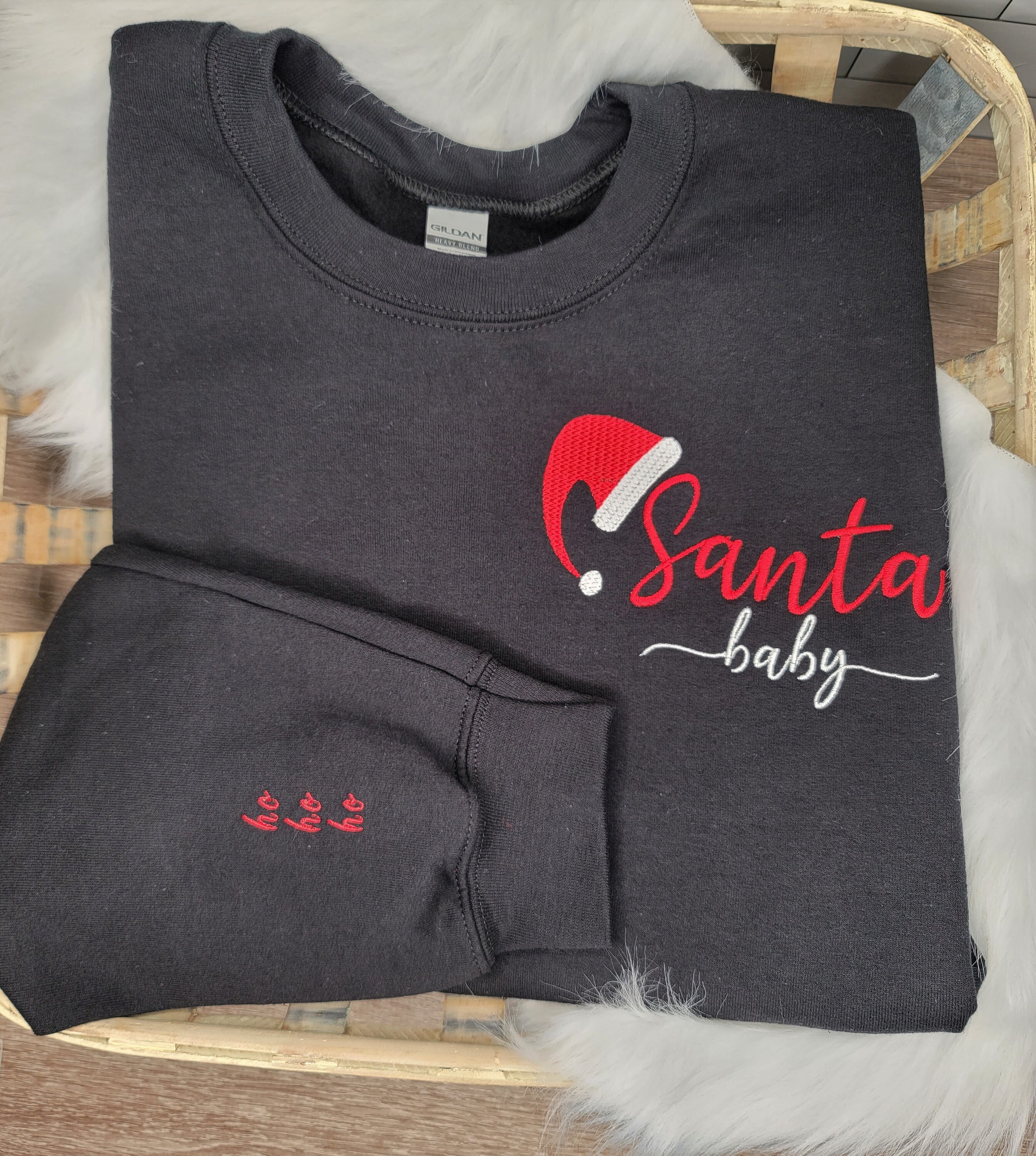 Santa Baby Sweatshirt Embroidered Christmas Sweatshirt - Etsy