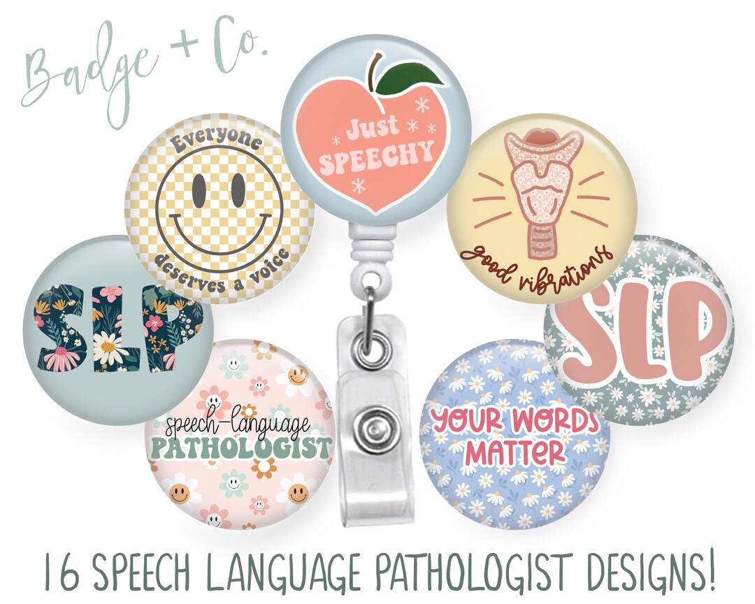 Speech Language Pathologist Badge Reel Gift for Slps Speech Therapist ...