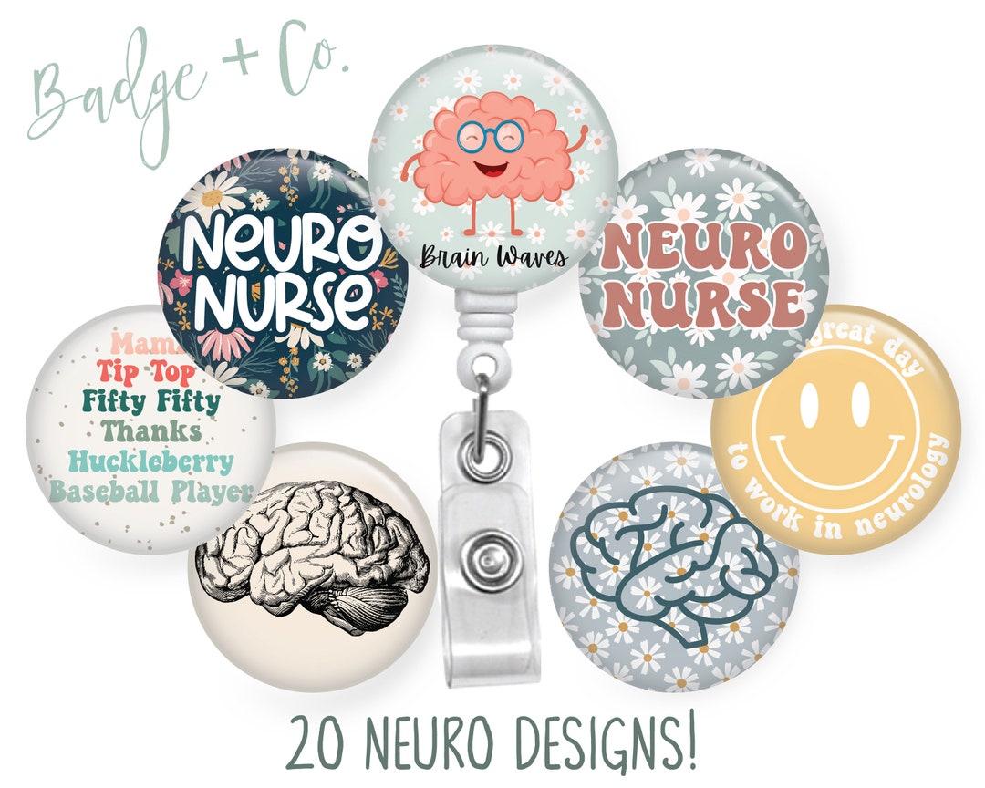 Neurology Nurse Badge Reel for Neuro Rns Retractable ID Holder Brains ...