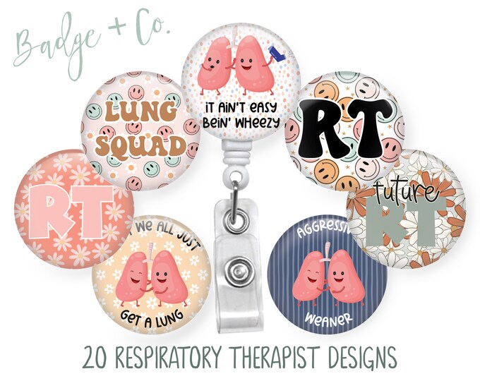 Respiratory Therapist Badge Reel Gift for Rts Lung Puns Funny Ambu Bag ...