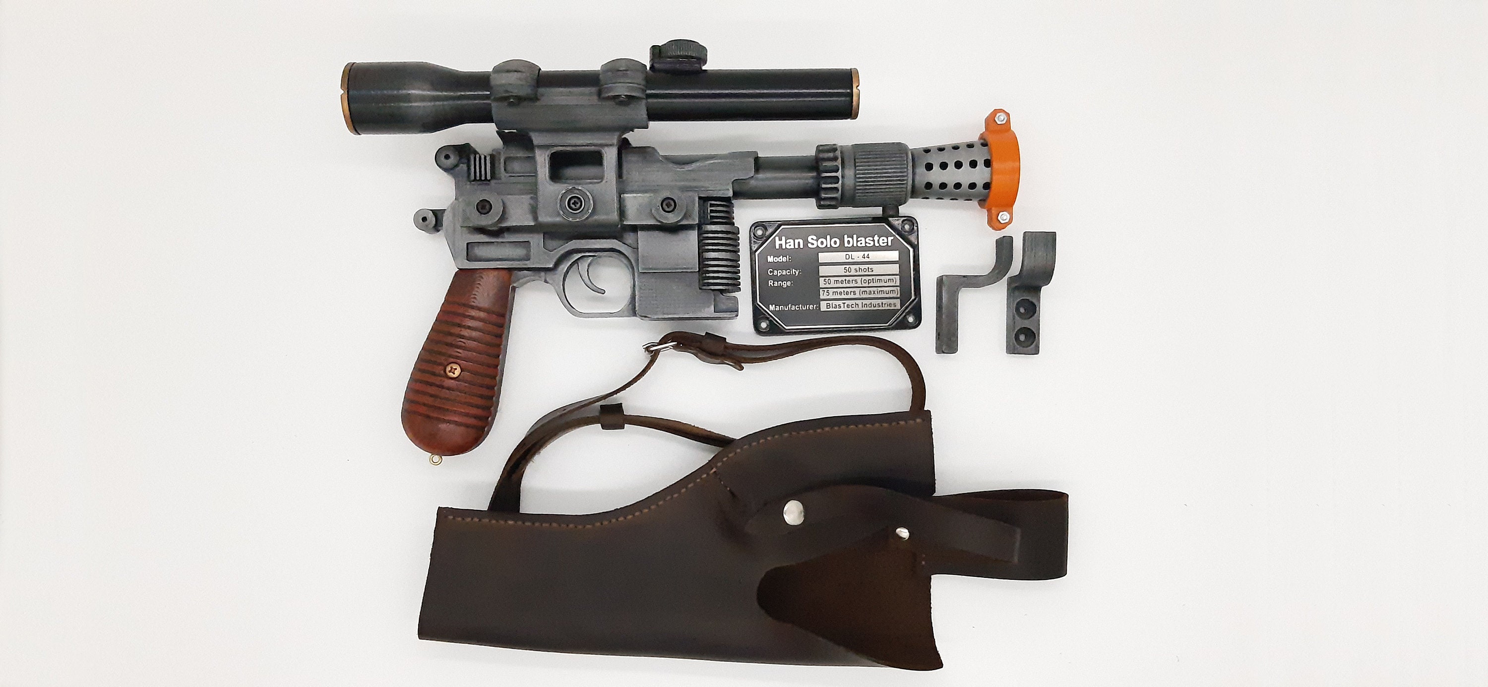 Han Solo blaster real leather holster Blaster DL-44 | Etsy