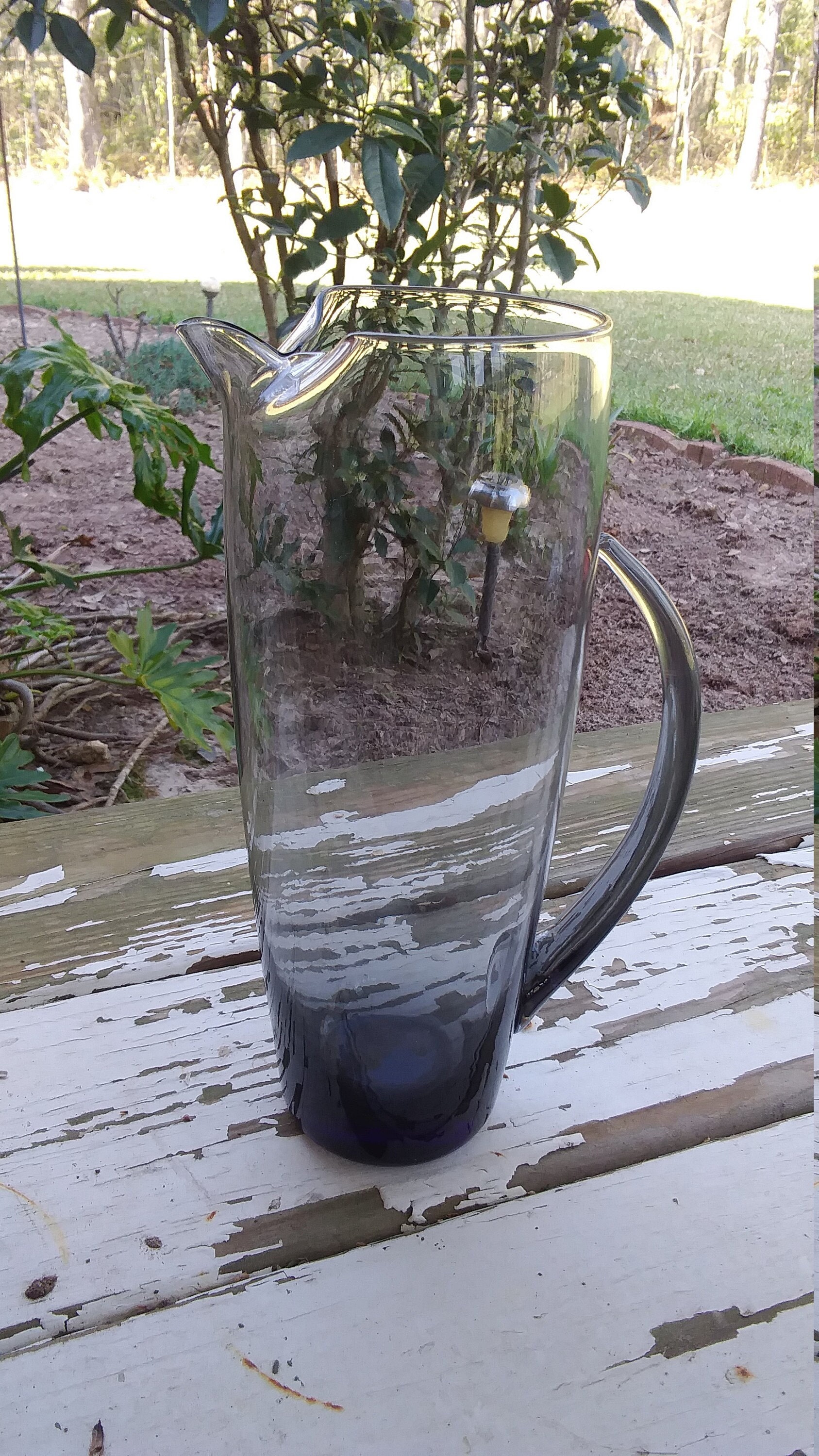 Vintage Glass Pitcher, Smoky Gray by Morgantown. - Etsy