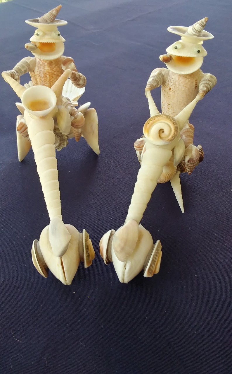 70's Handmade Seashell Biker Pair - Etsy