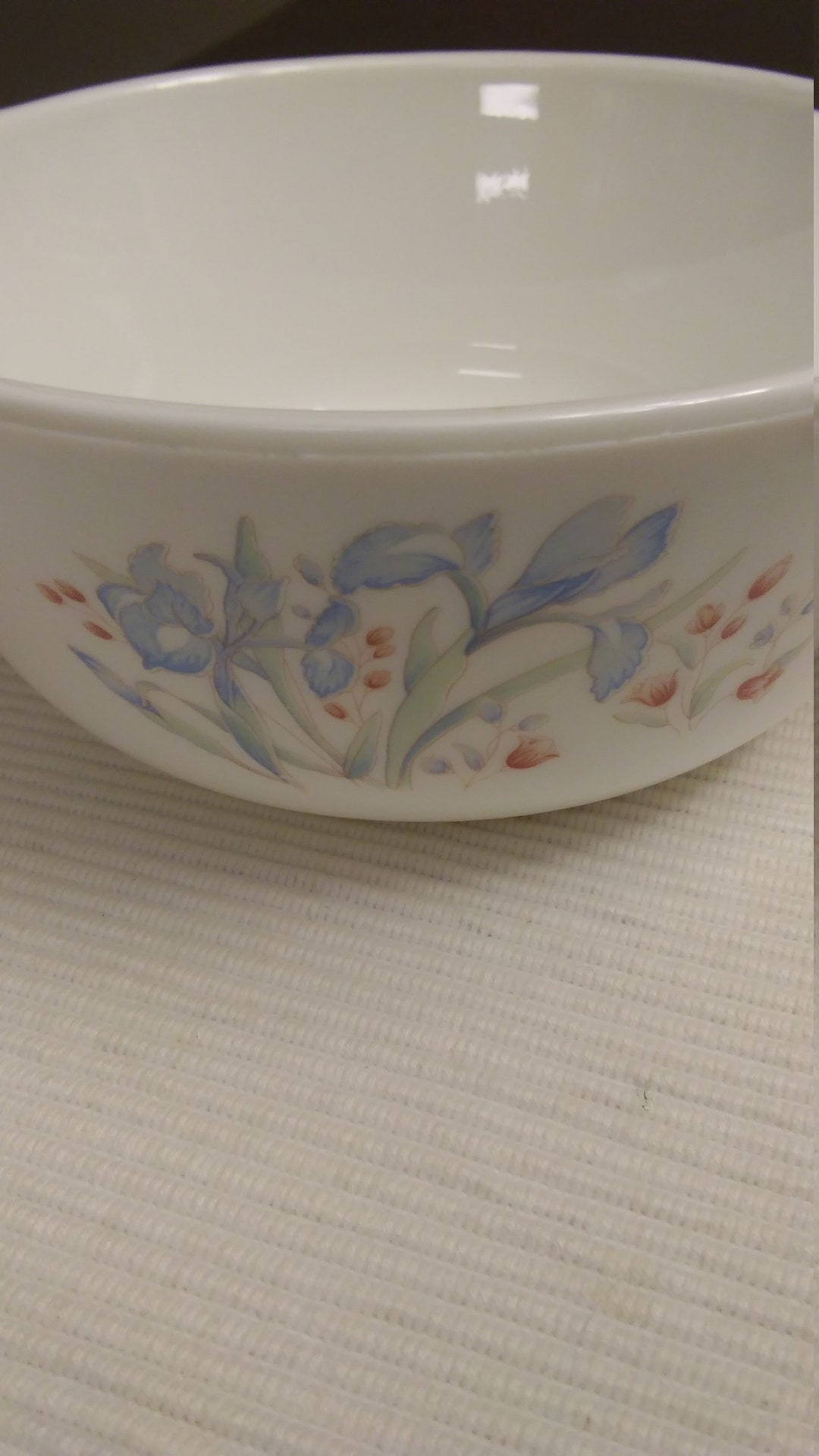 Pyrex Small Baking Dish With Blue and Maroon Flowers Made in England ...