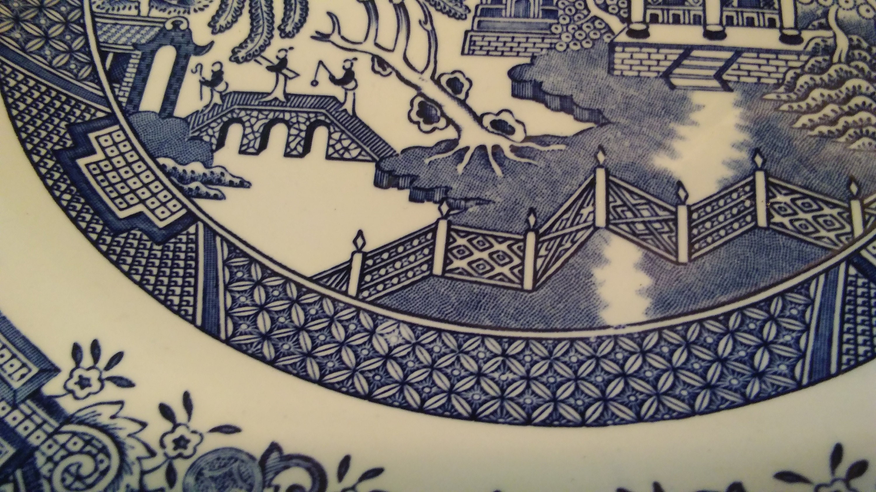 Vintage Blue & White Churchill Dinner Plate, willow Pattern. Made in ...