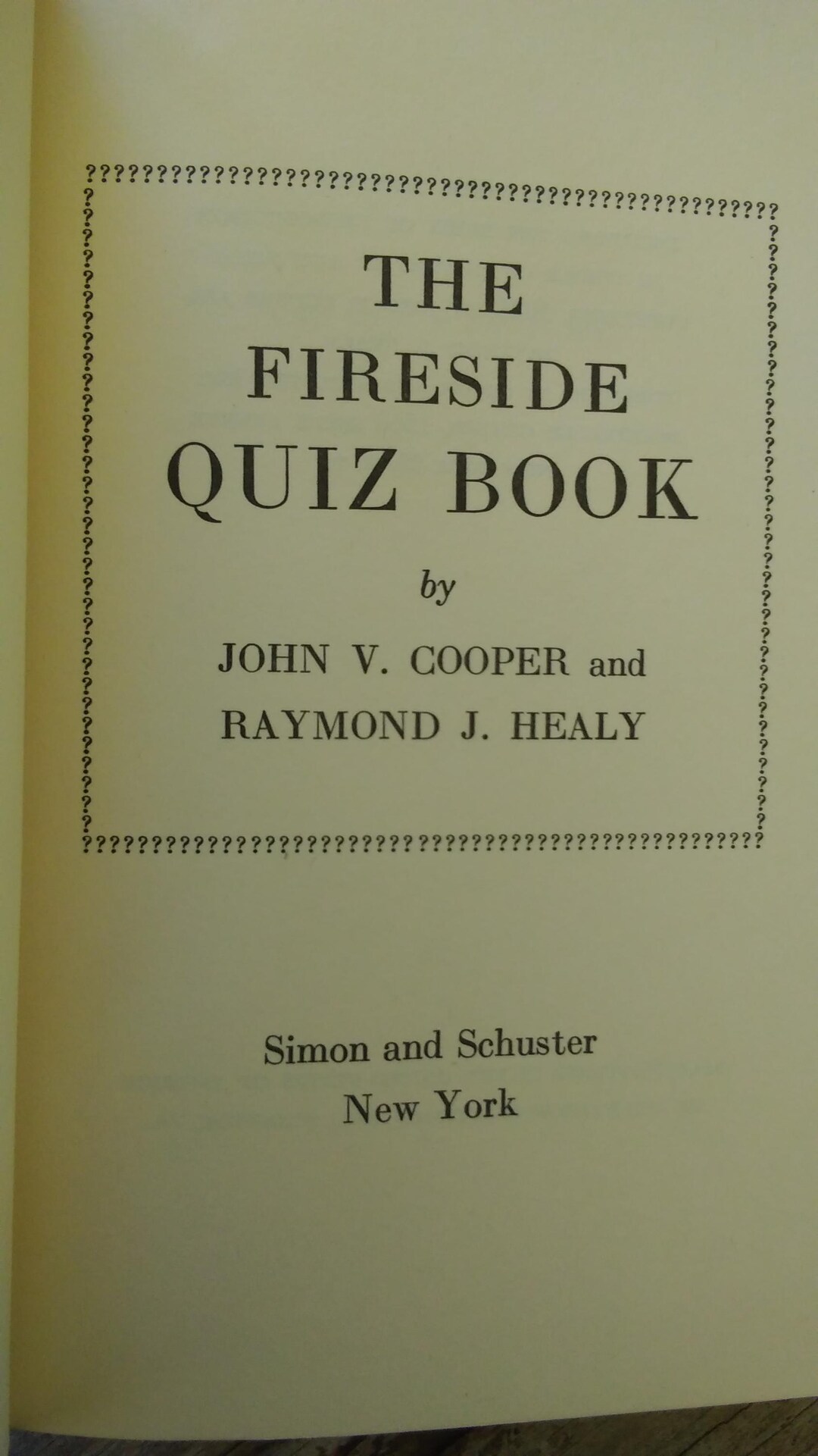 1940's the Fireside Quiz Book by Cooper & Healy. - Etsy