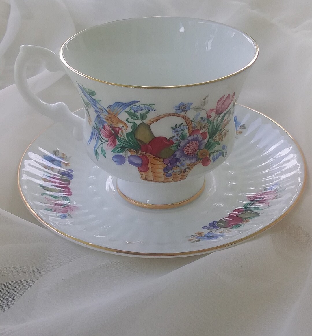 Vintage Royal Tara Bone China Tea Cup & Saucer: Symphony Pattern, Made ...