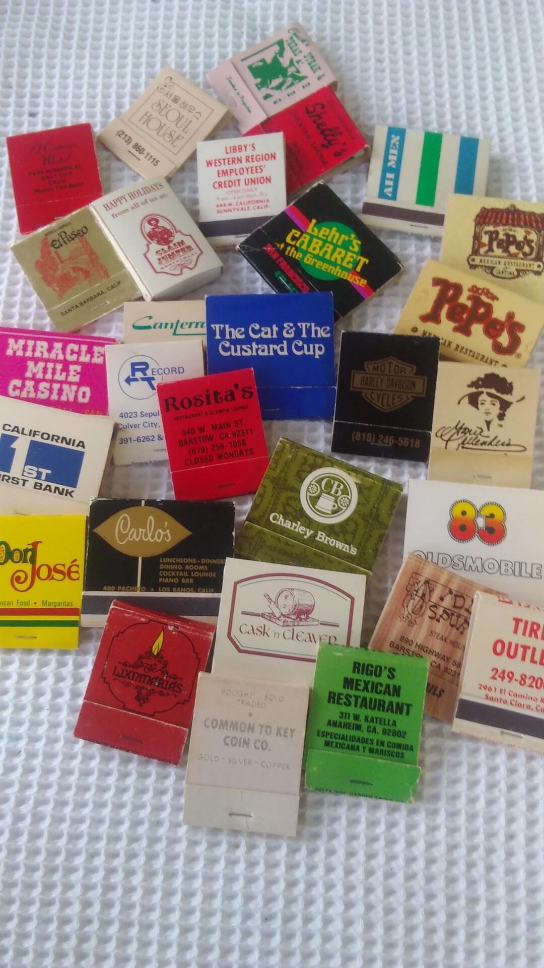 Vintage Matchbooks From All Over California, Unstricken. - Etsy