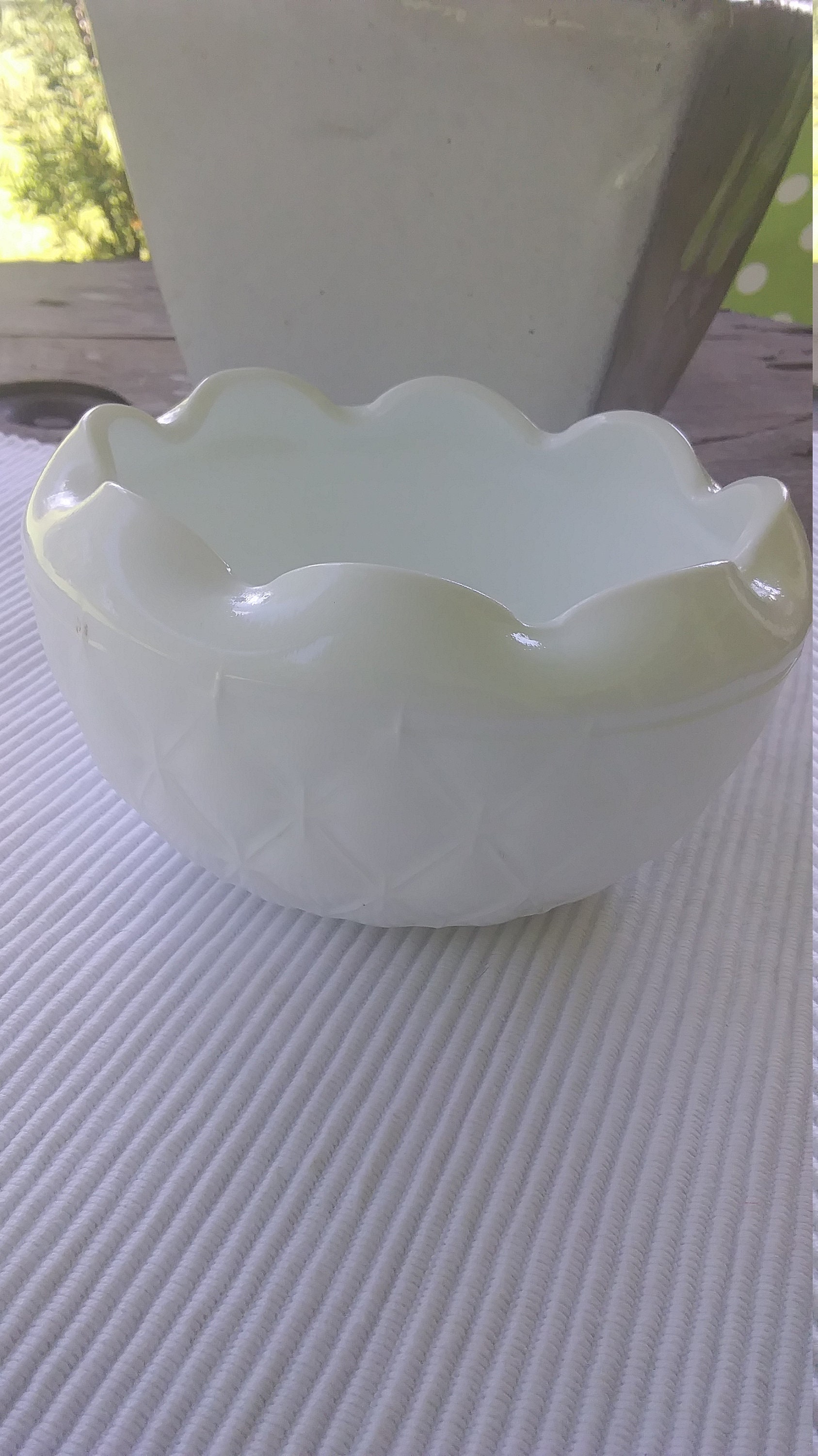 Milk Glass Planter by Indiana Glass. Diamond Pattern, Vintage. - Etsy