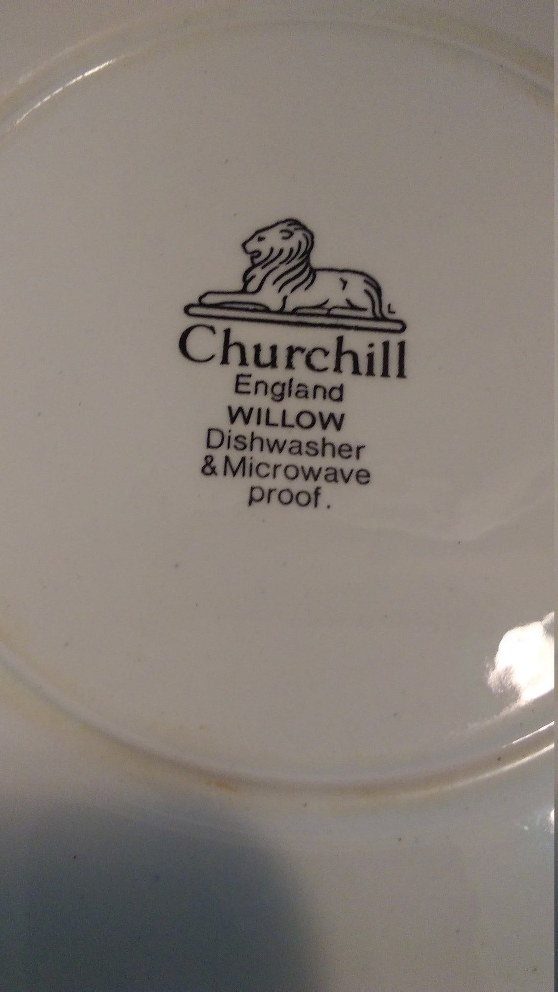 Vintage Blue & White Churchill Dinner Plate - Etsy