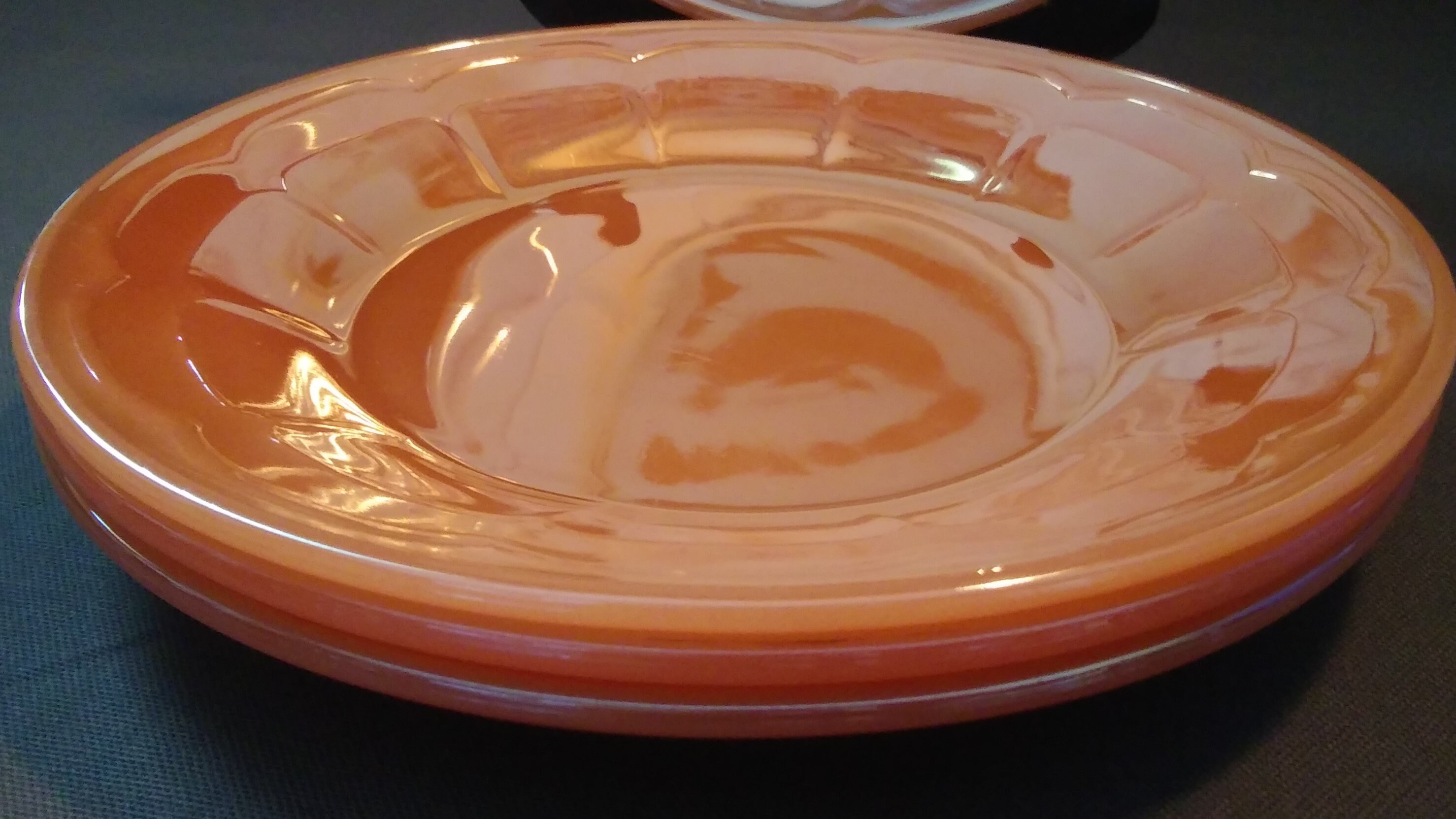 Vintage Termocrisa Peach Lusterware Lunch Plates. - Etsy