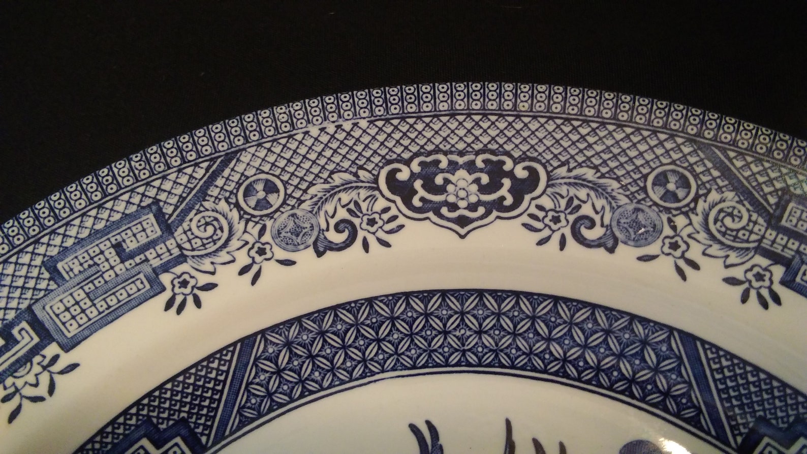 Vintage Blue & White Churchill Dinner Plate, willow Pattern. Made in ...