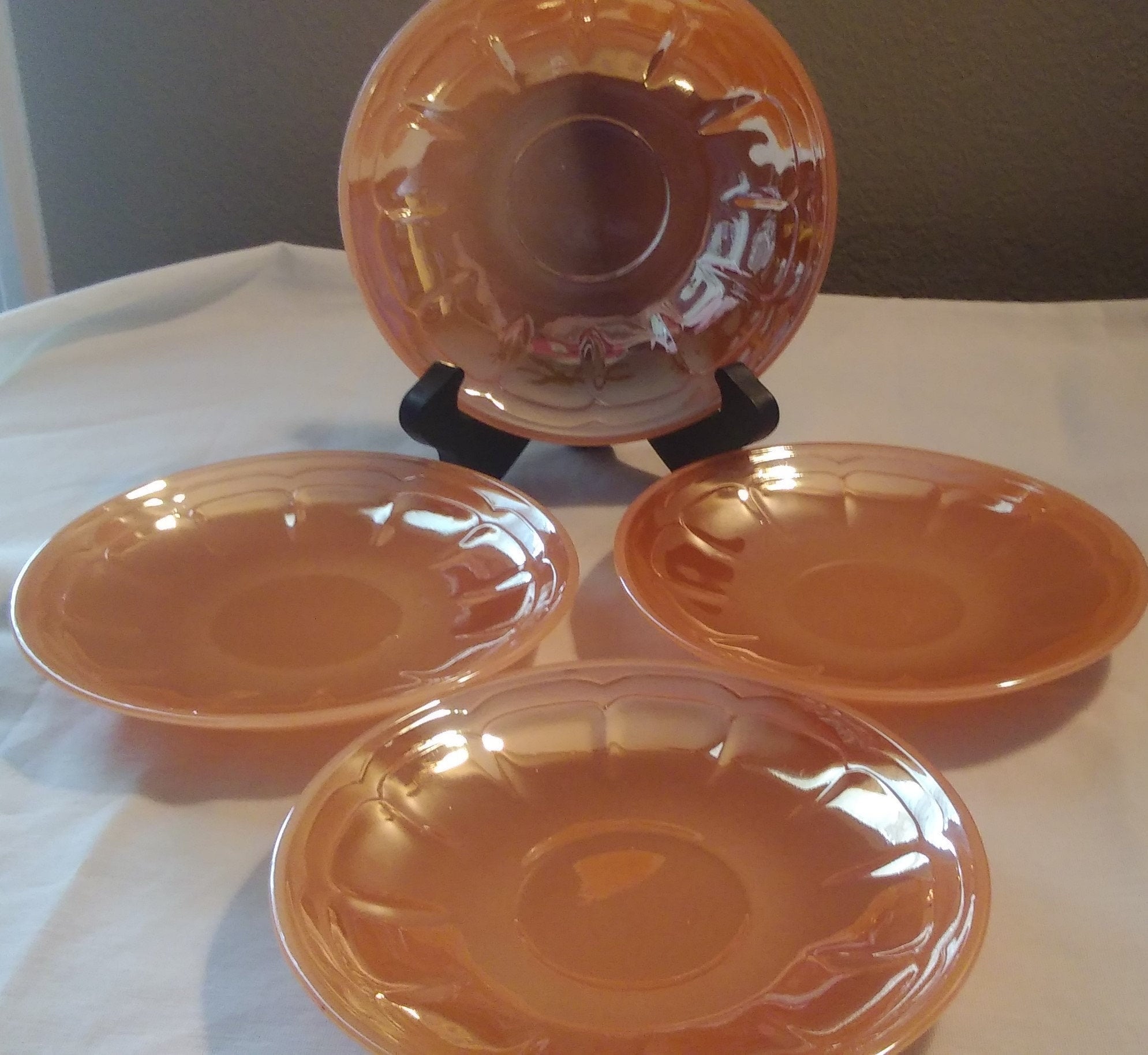 Vintage Termocrisa Lustre Ware Saucers. - Etsy