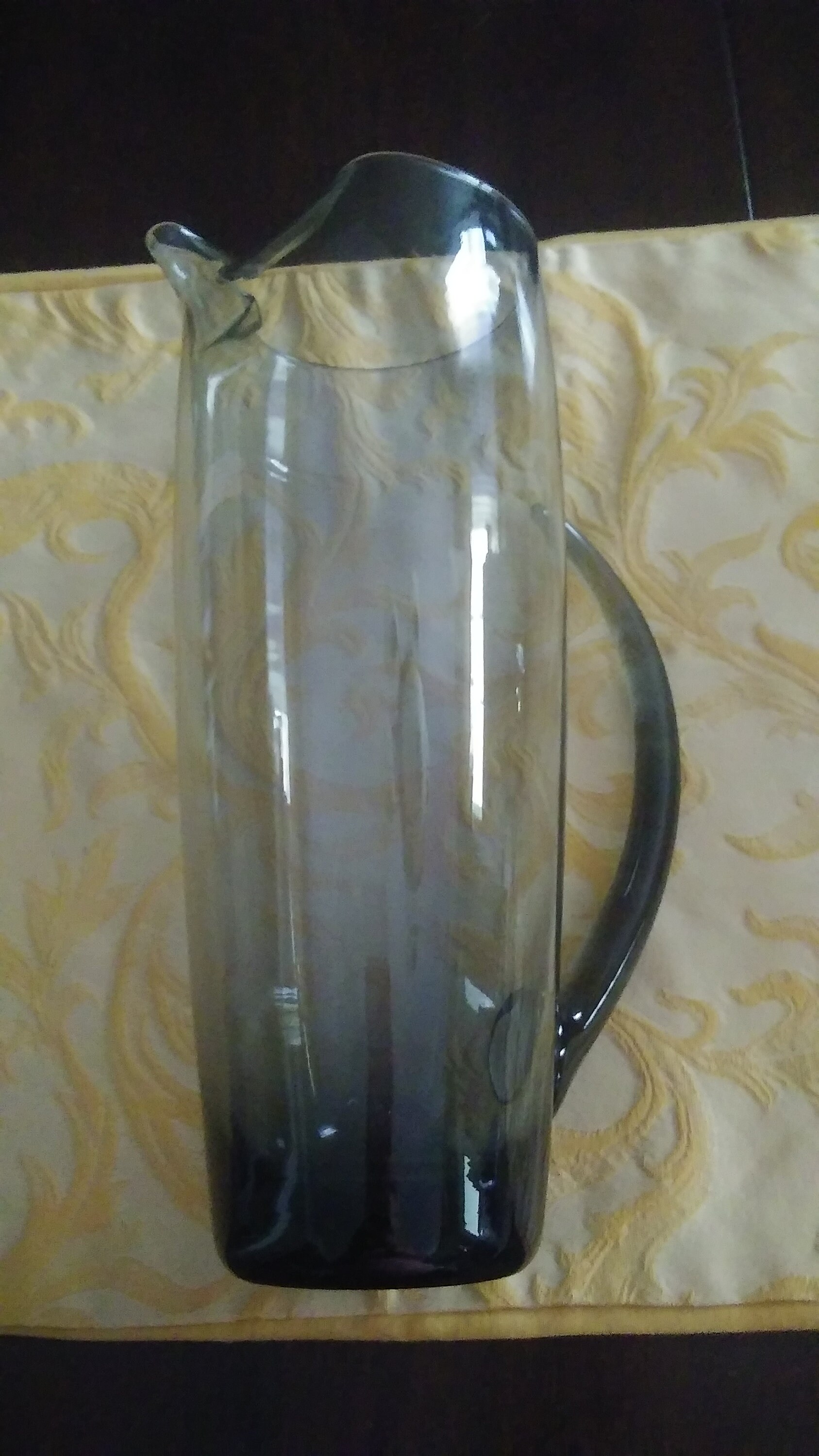 Vintage Glass Pitcher, Smoky Gray by Morgantown. - Etsy