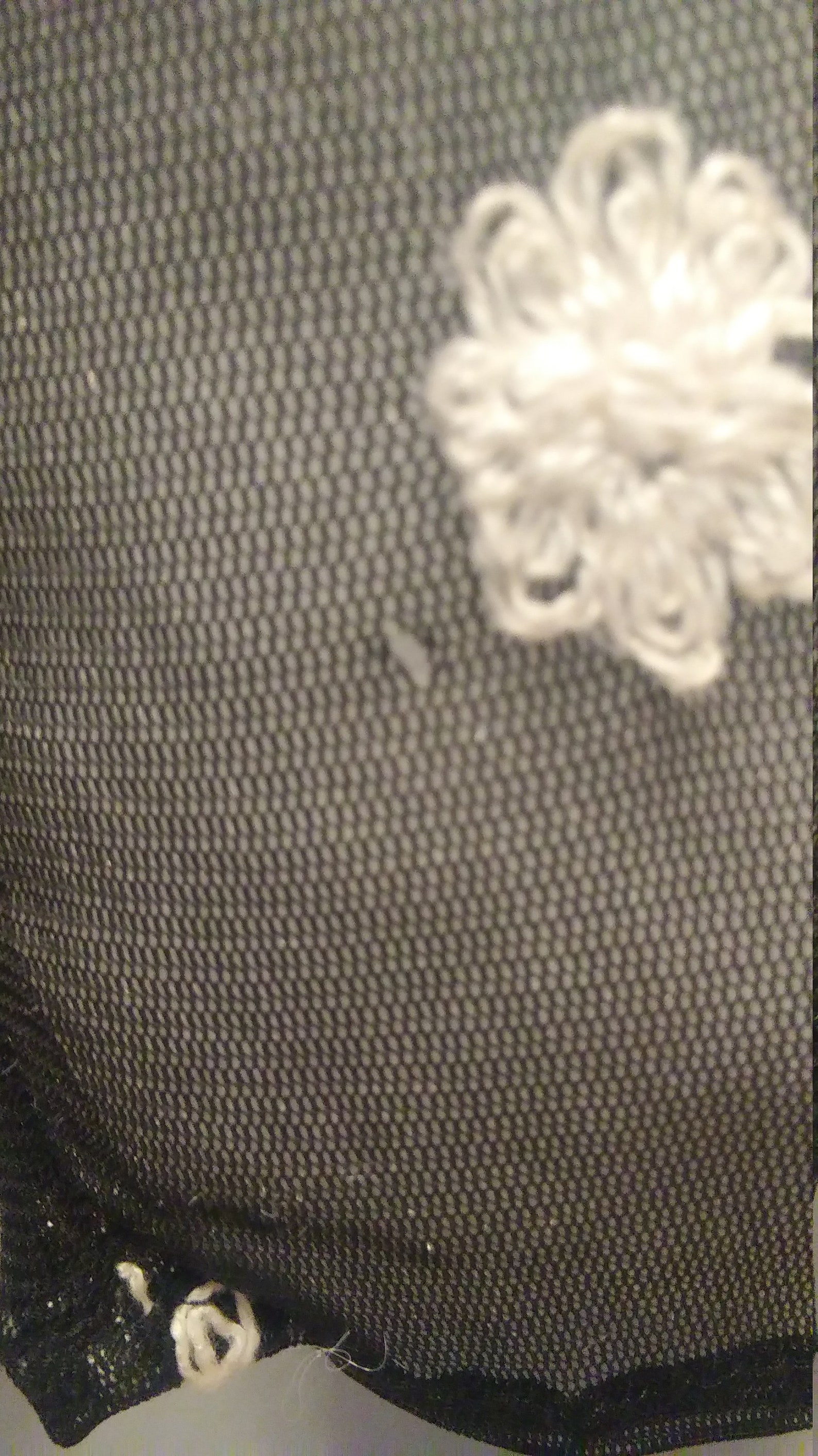 Vintage Tunic Style Black Shirt Fishnet Type Material With White ...