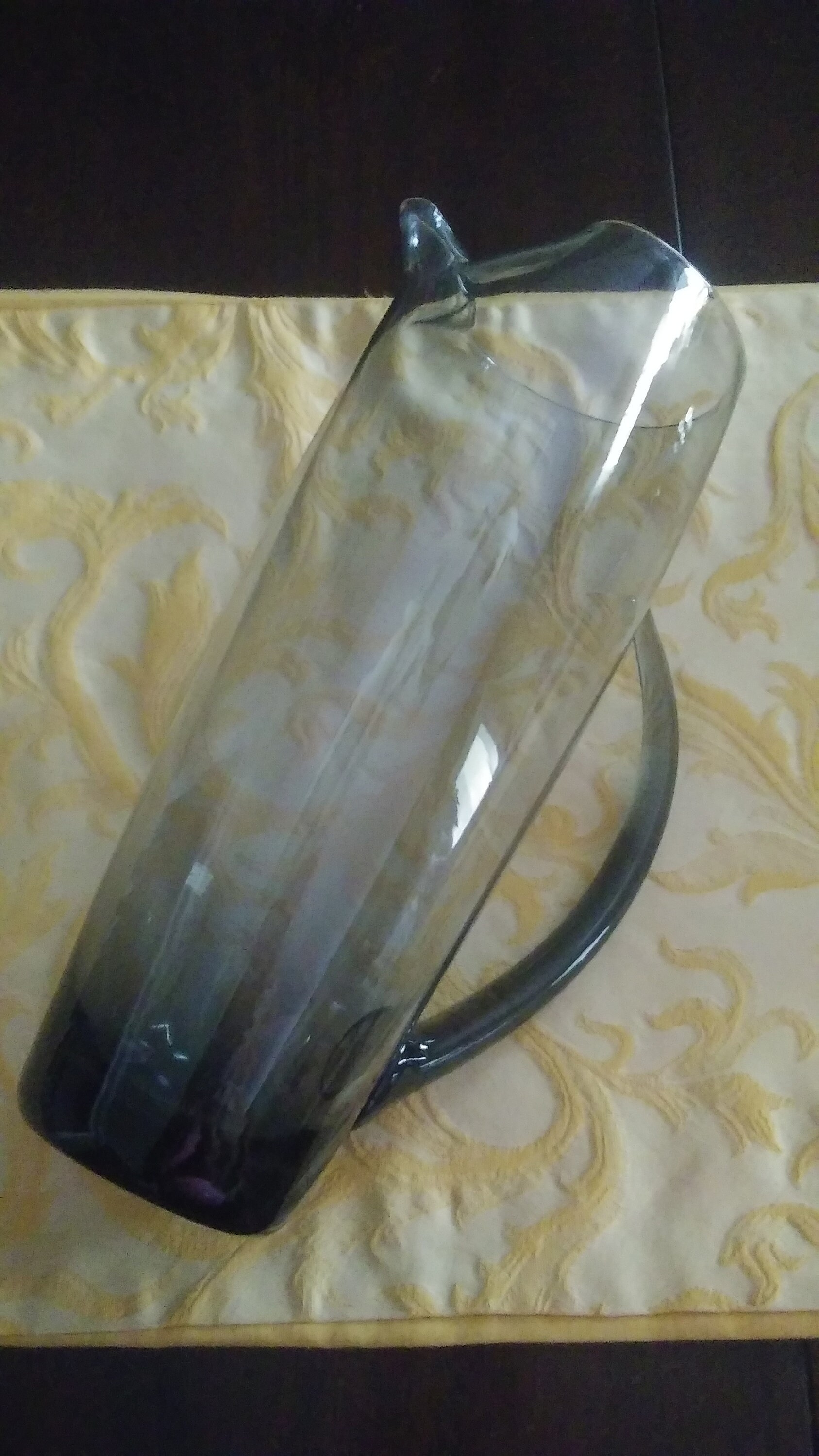 Vintage Glass Pitcher, Smoky Gray by Morgantown. - Etsy
