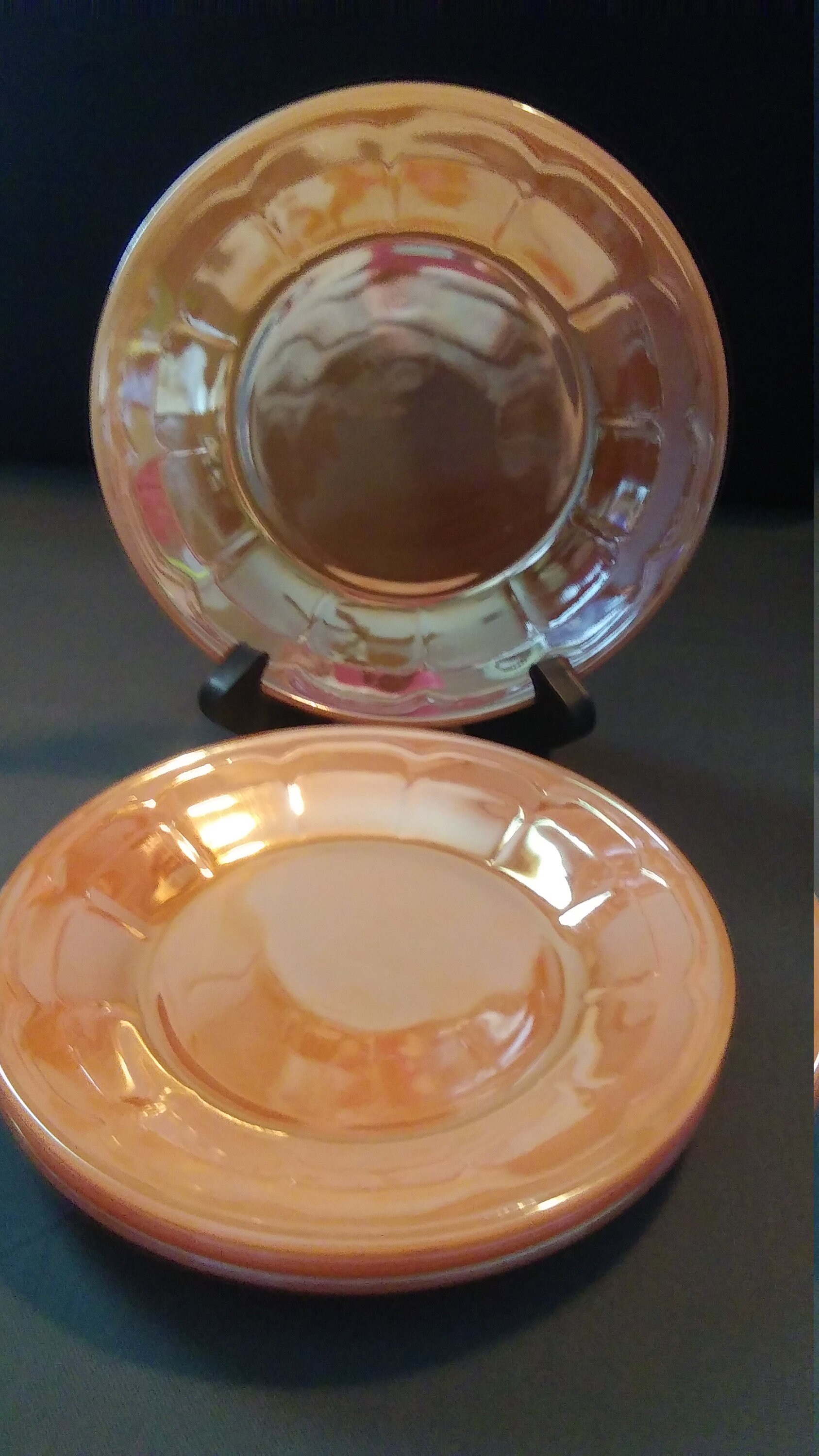 Vintage Termocrisa Peach Lusterware Lunch Plates. - Etsy