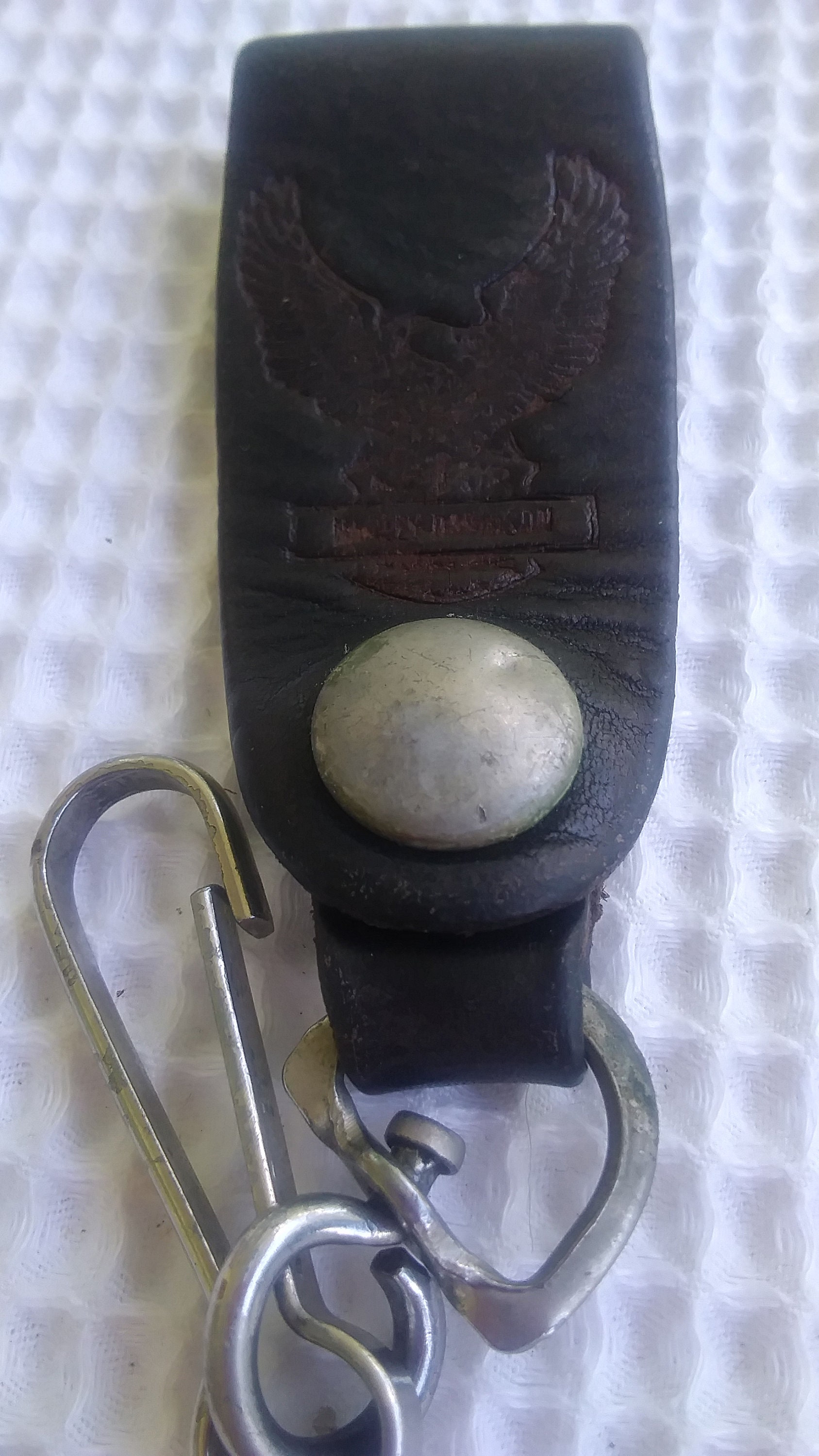 Vintage Harley Davidson Key Ring, 80's, Leather With Eagle. - Etsy