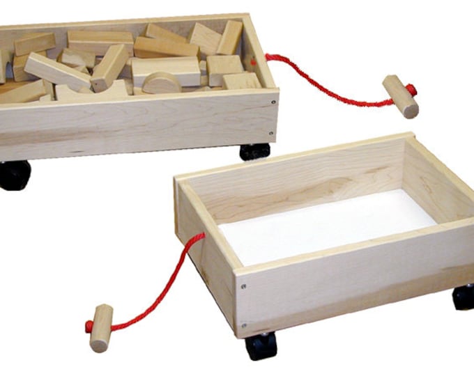 Deluxe Oversized Wooden Crate or Box Made of Natural Wood on Castor ...