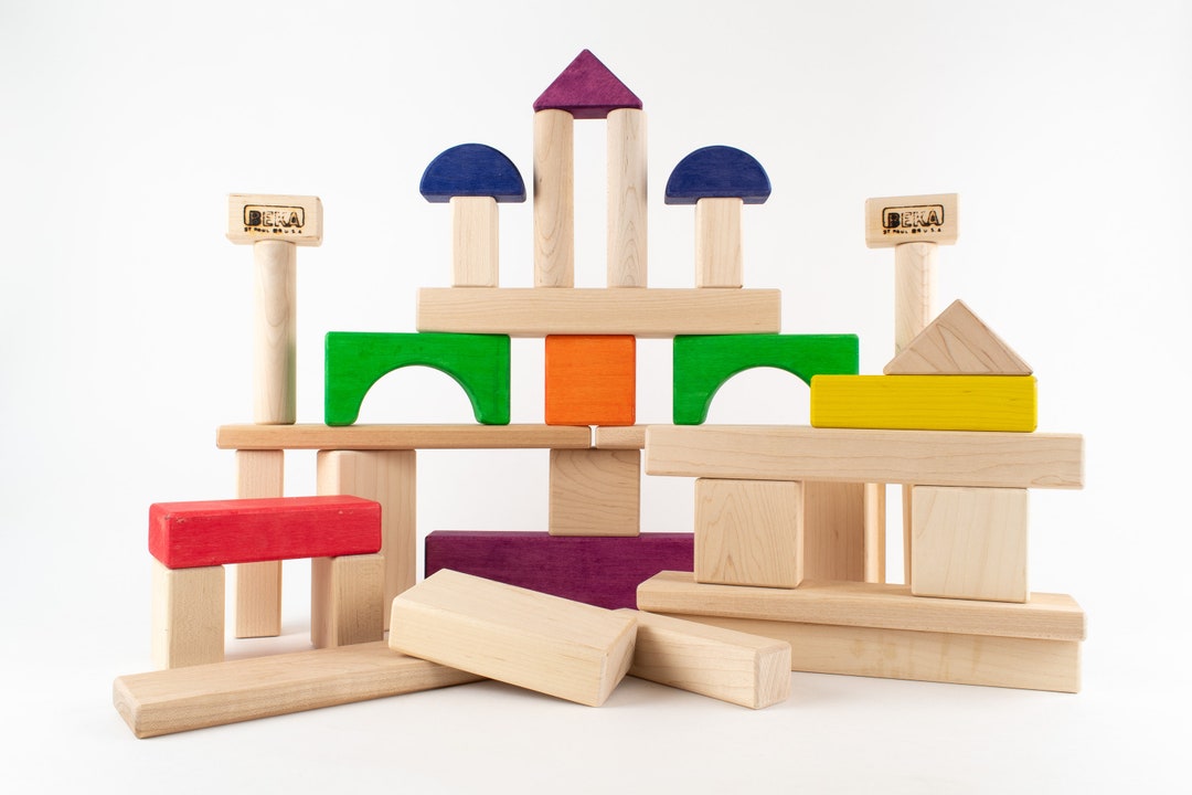 36 Piece Standard Block Set - Rainbow - Etsy