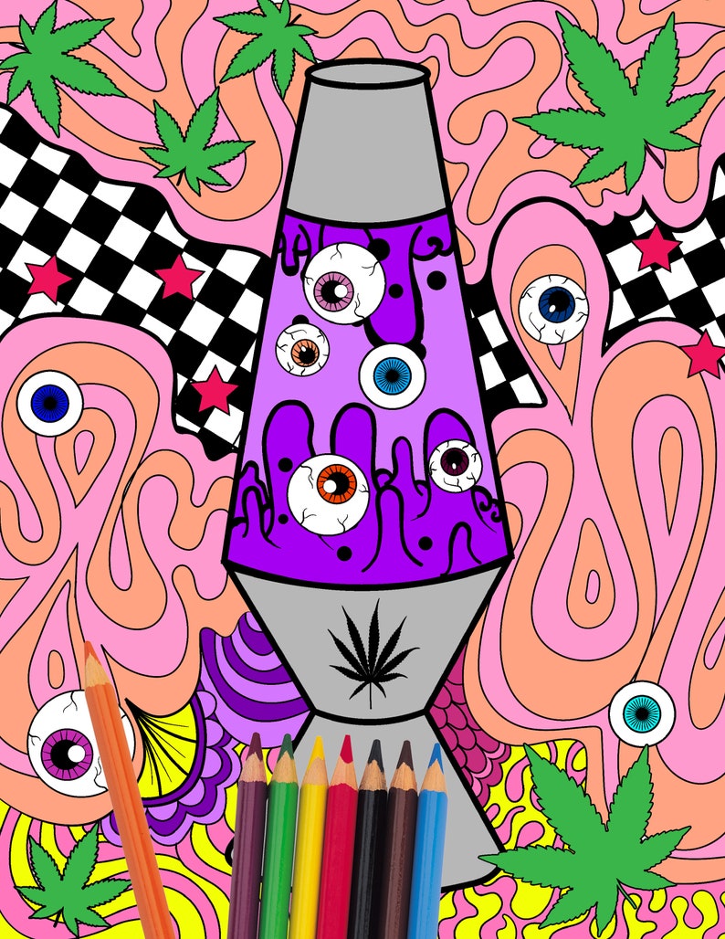 Instant Download - 420 Trippy Lava Lamp - Printable Coloring Page - Etsy