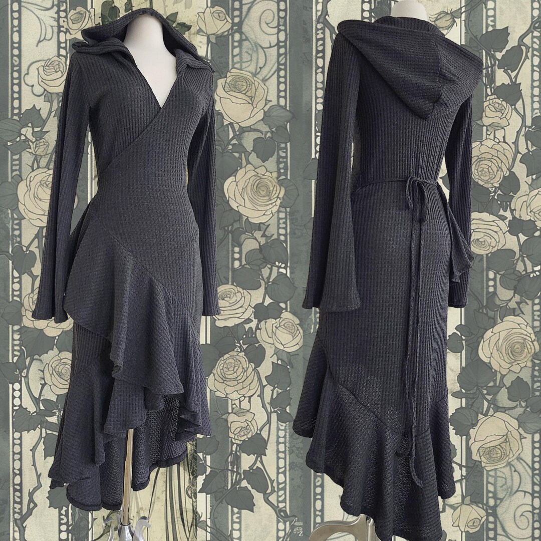 Ceremonial Magick Witch Robe / Gray Mist Fairy Coat / Wrap Whimsical ...