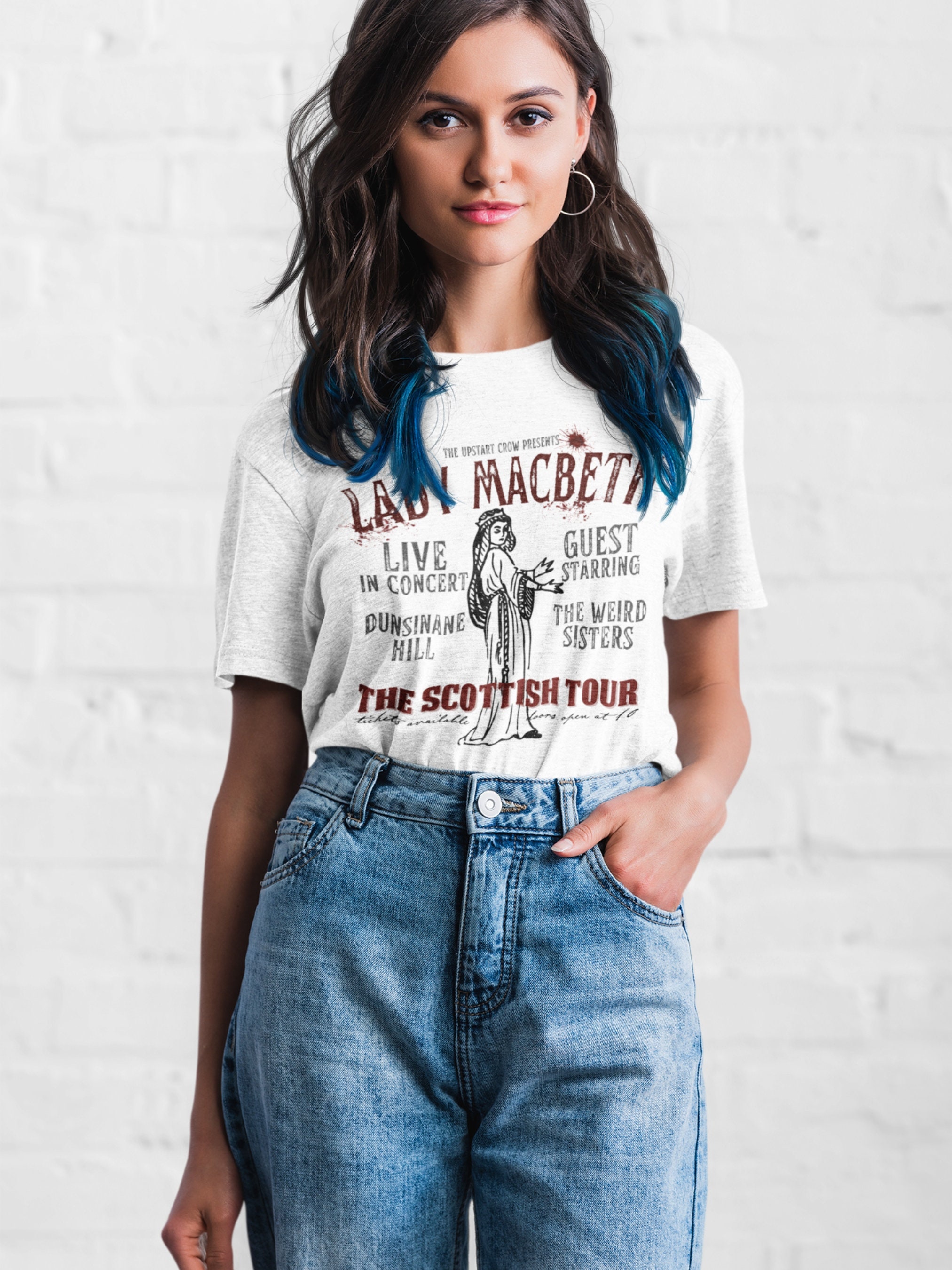 Shakespeare Lady Macbeth Distressed Concert Band Tee Serpent Villains ...